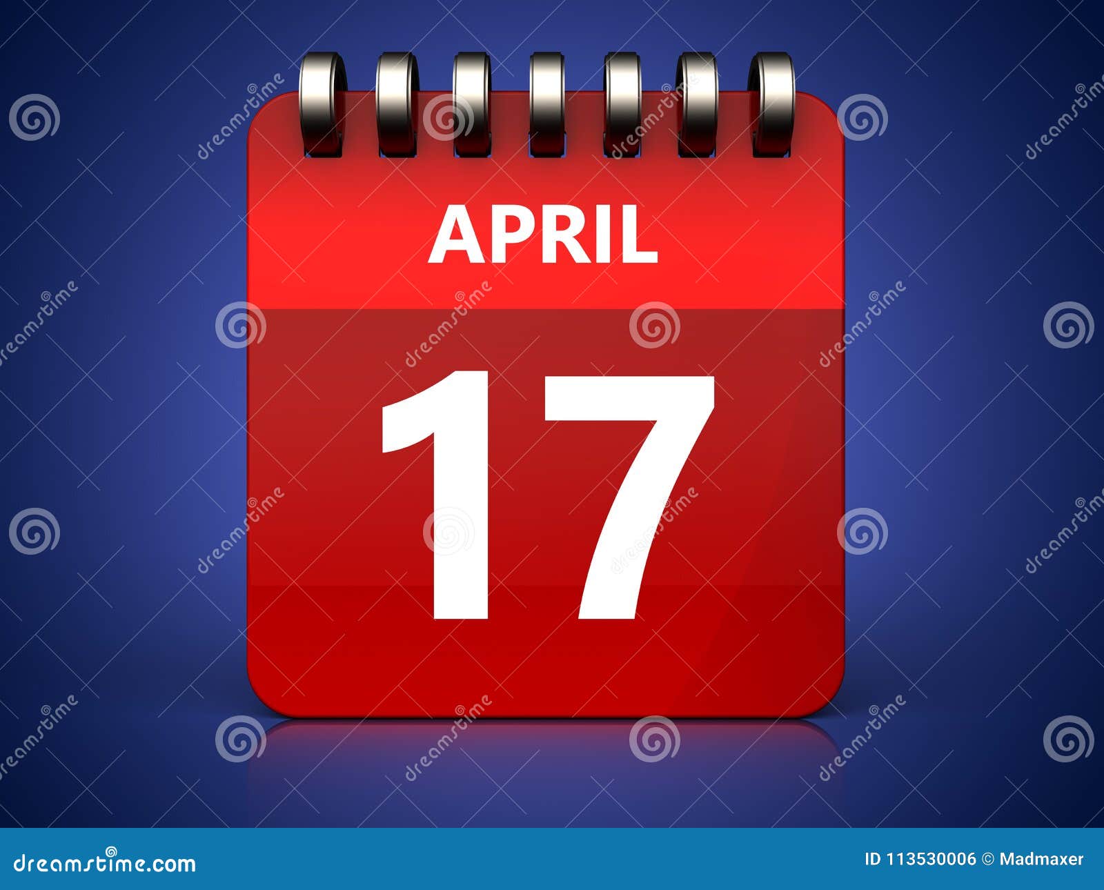 Calendario Del 17 De Abril 3d Stock de ilustración - Ilustración de ...