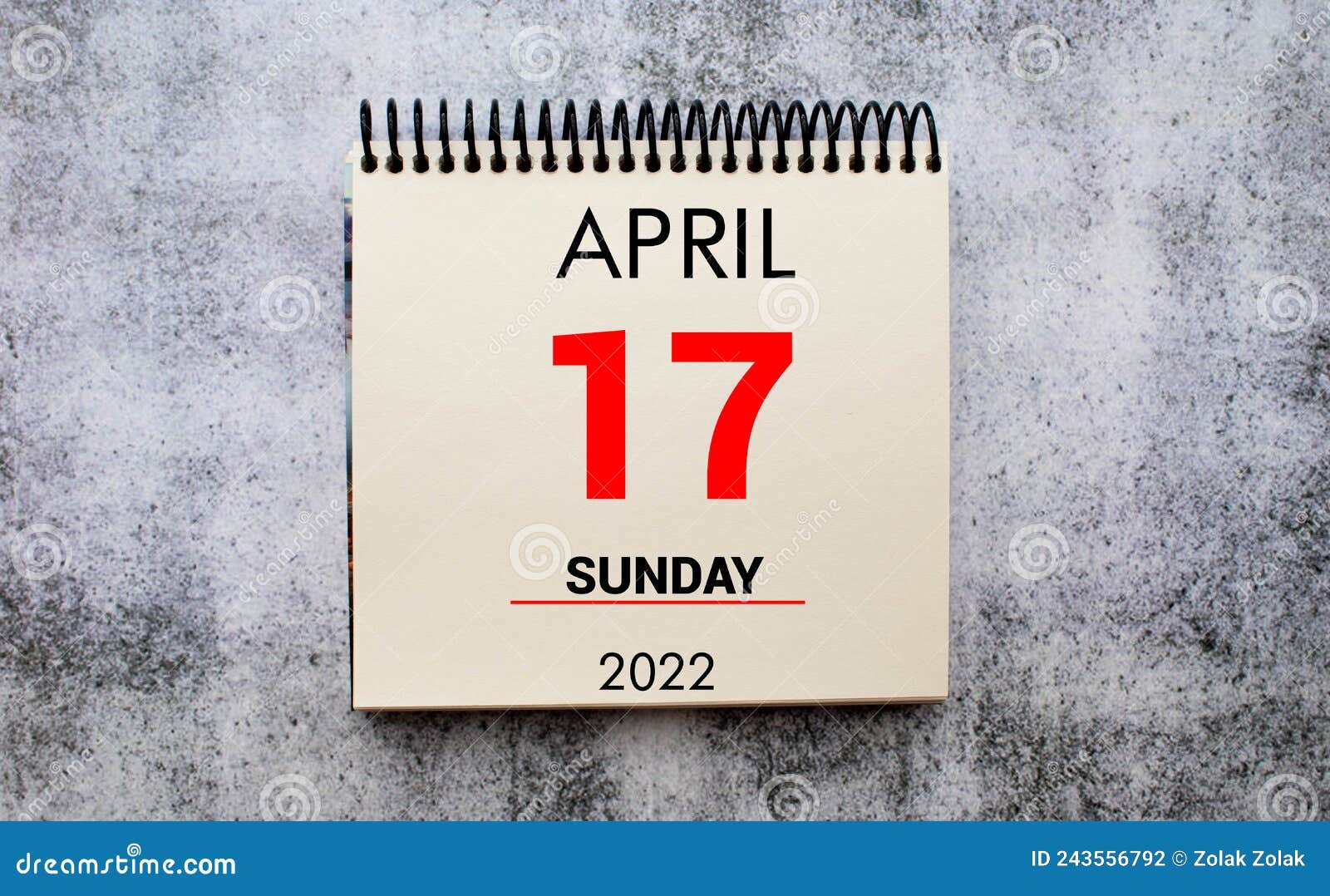 Calendario Del 17 De Abril. Parte De Un Concepto De Conjunto Foto de ...