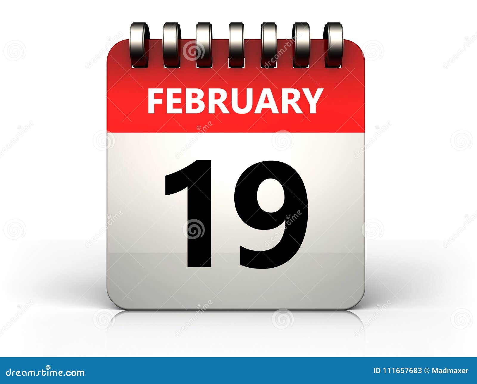 Calendario Del 19 De Febrero 3d Stock de ilustración - Ilustración de ...