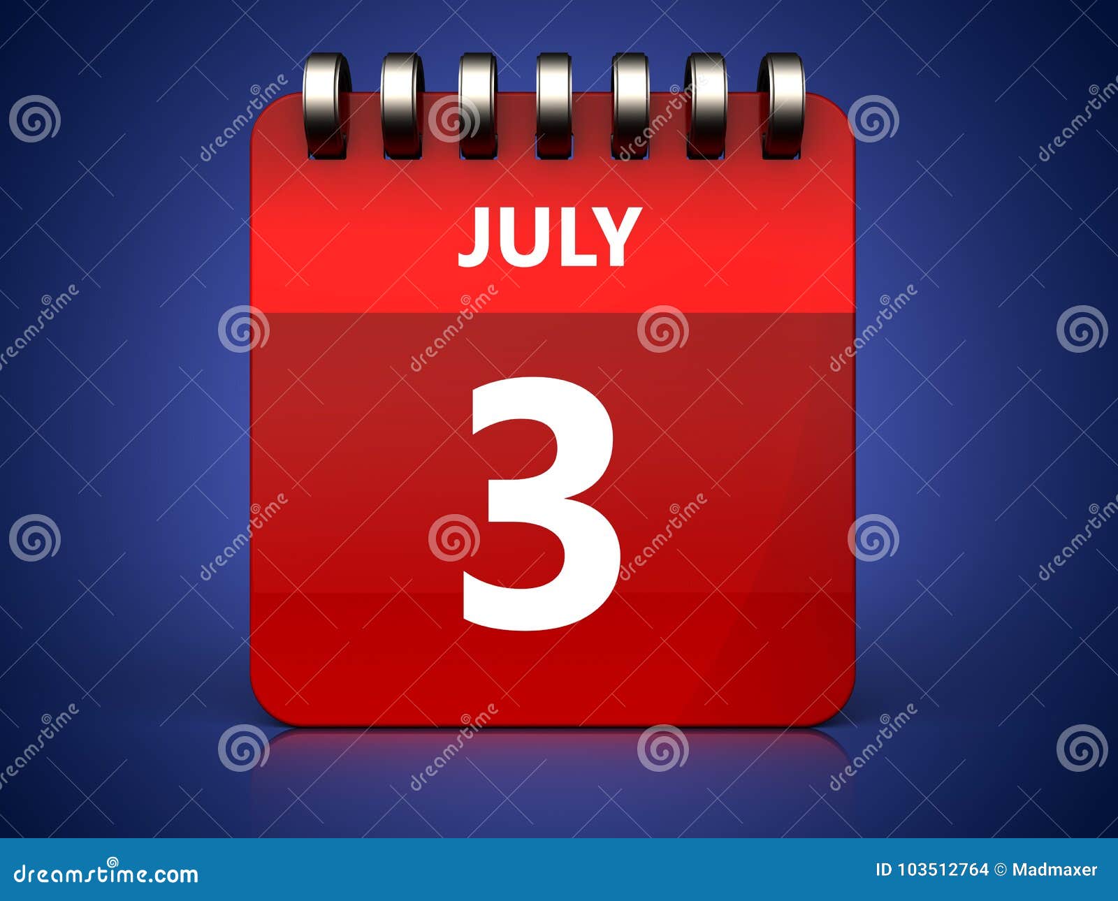 Calendario Del 3 De Julio 3d Stock de ilustración - Ilustración de ...