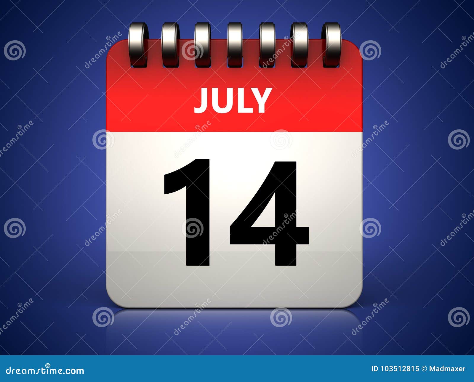 Calendario Del 14 De Julio 3d Stock de ilustración - Ilustración de ...