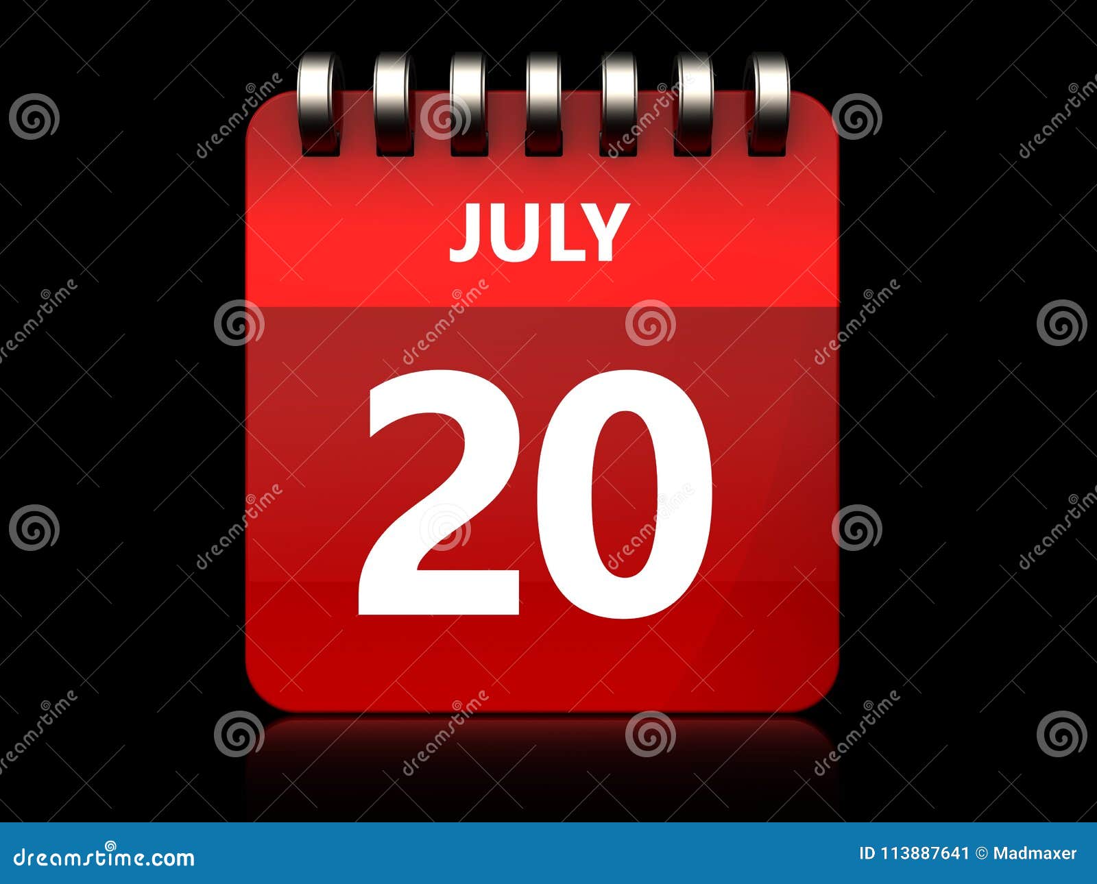 Calendario Del 20 De Julio 3d Stock de ilustración - Ilustración de ...