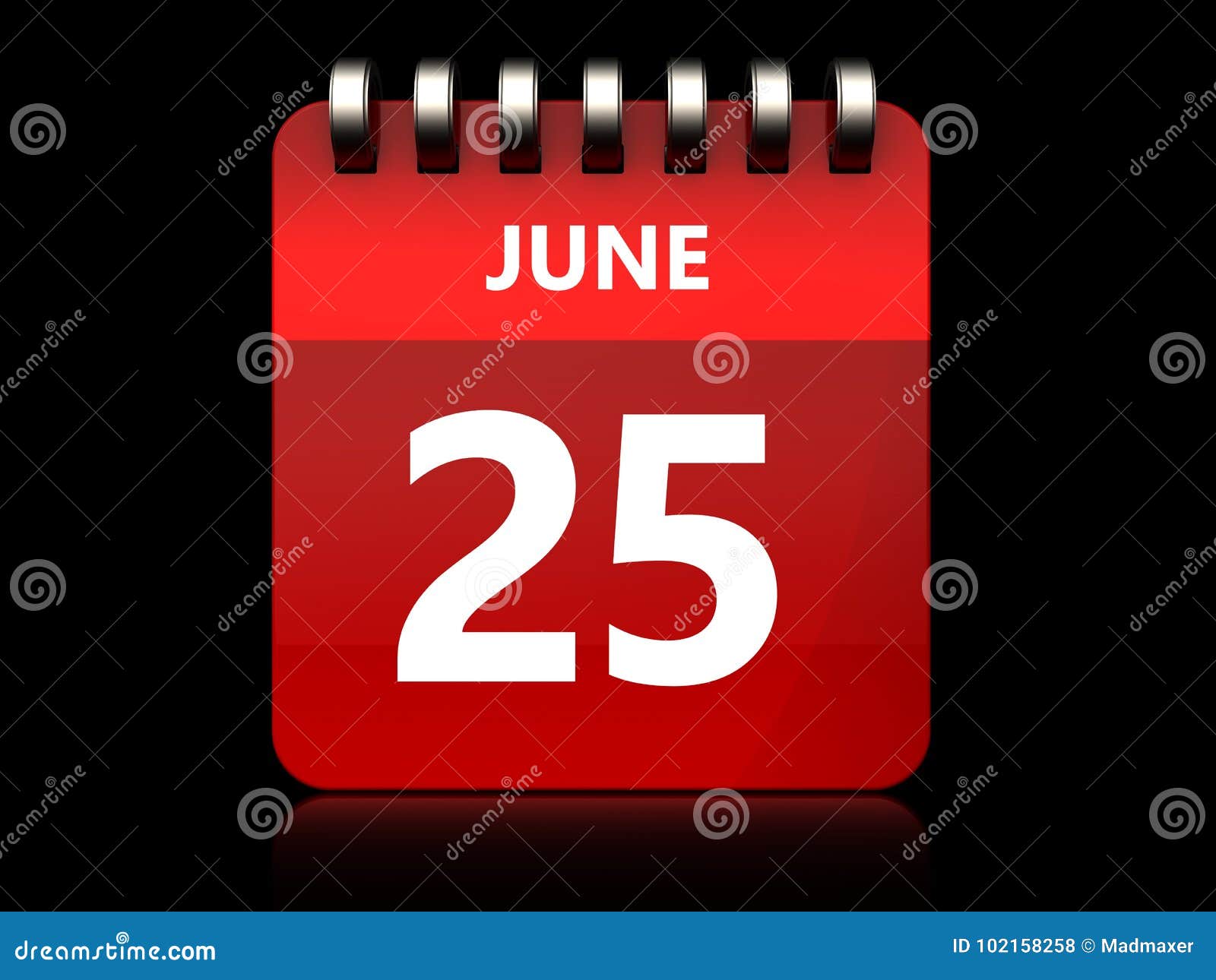 Calendario Del 25 De Junio 3d Stock de ilustración - Ilustración de ...