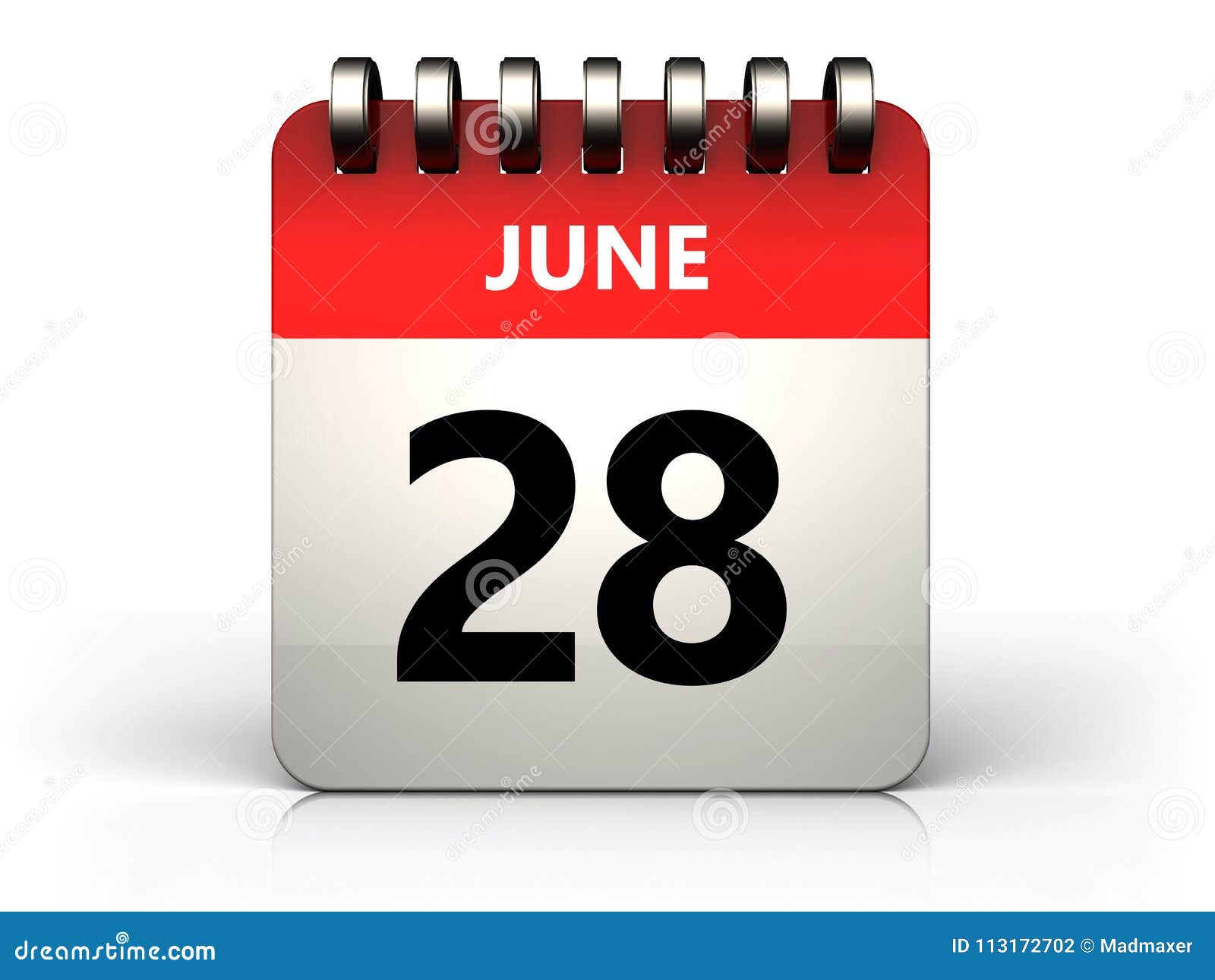 Calendario Del 28 De Junio 3d Stock de ilustración - Ilustración de ...