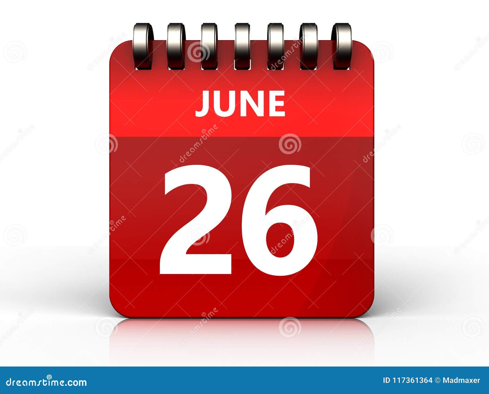 Calendario Del 26 De Junio 3d Stock de ilustración - Ilustración de ...