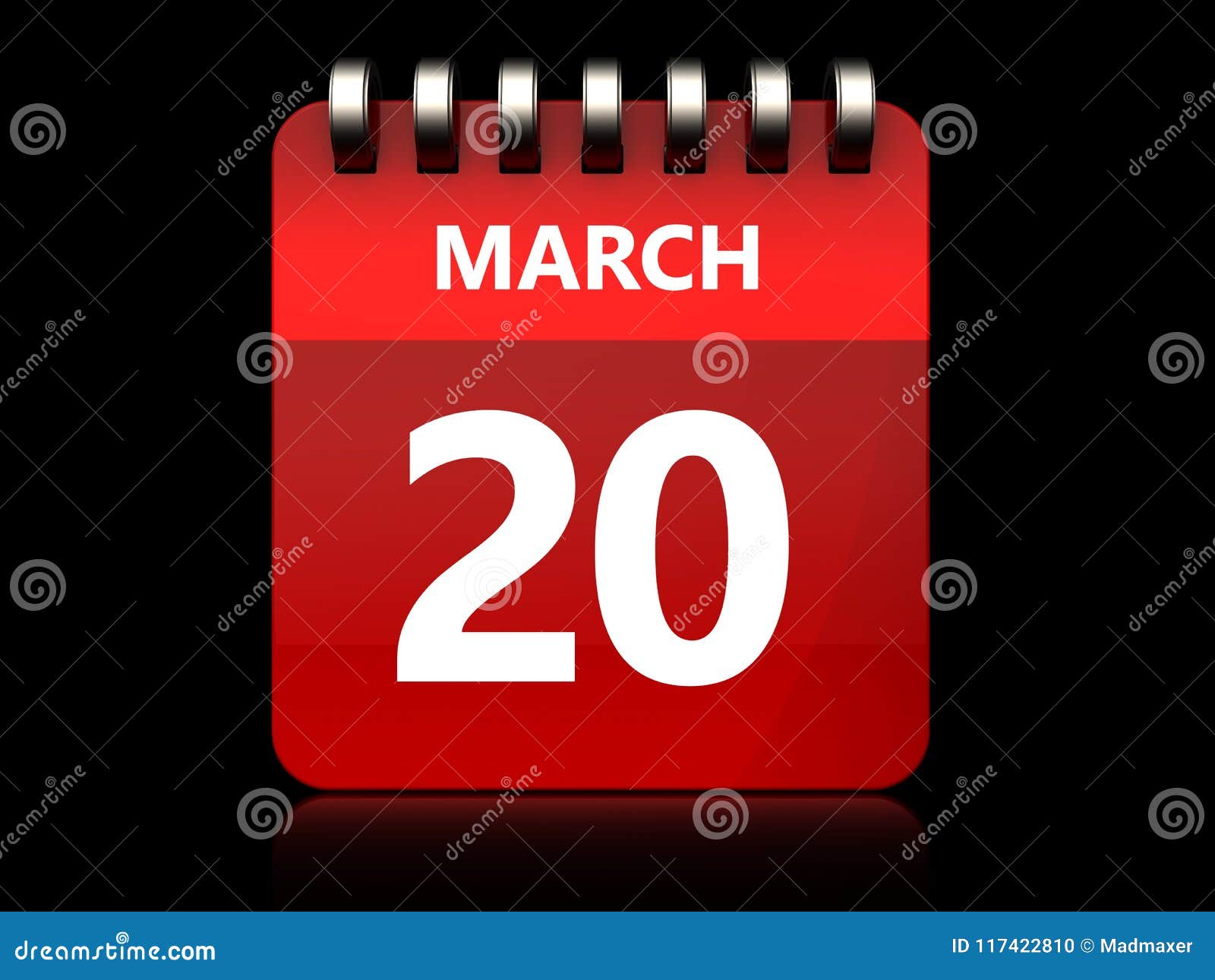 Calendario Del 20 De Marzo 3d Stock de ilustración - Ilustración de ...