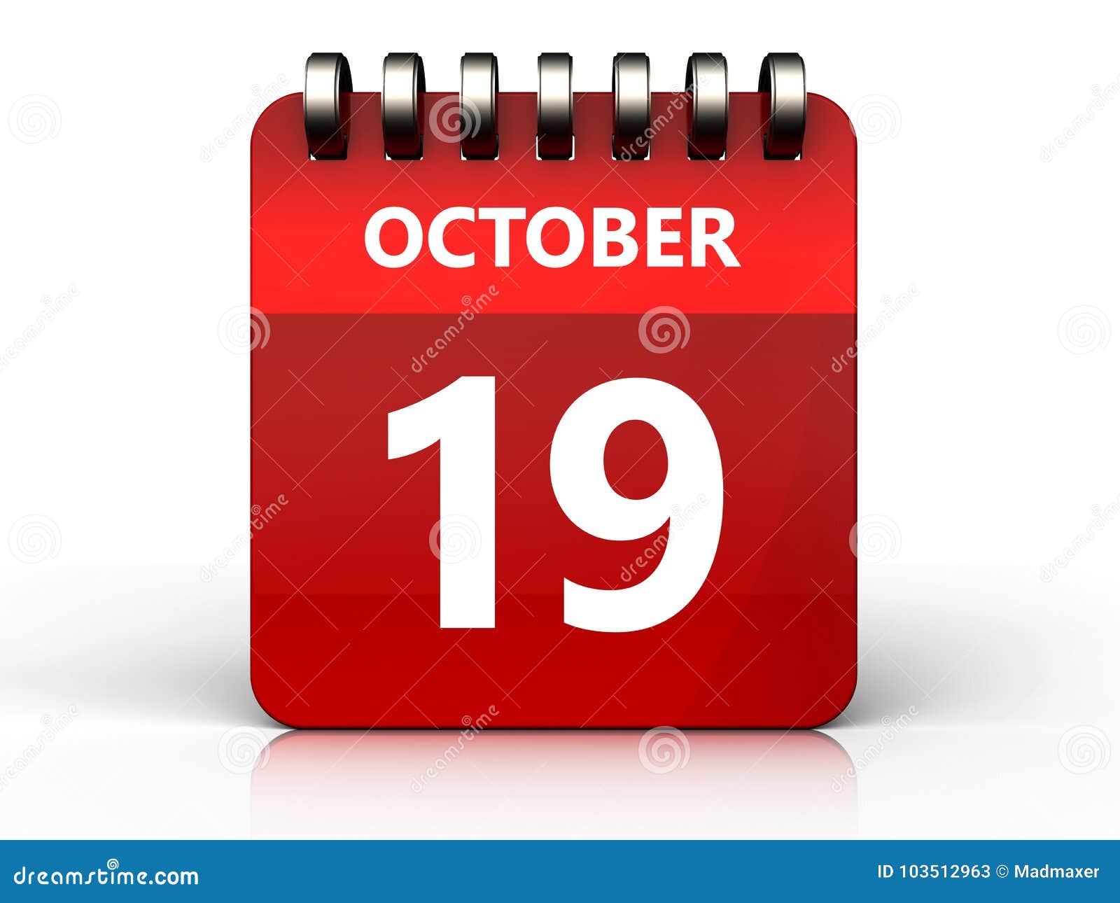Calendario Del 19 De Octubre 3d Stock de ilustración - Ilustración de ...
