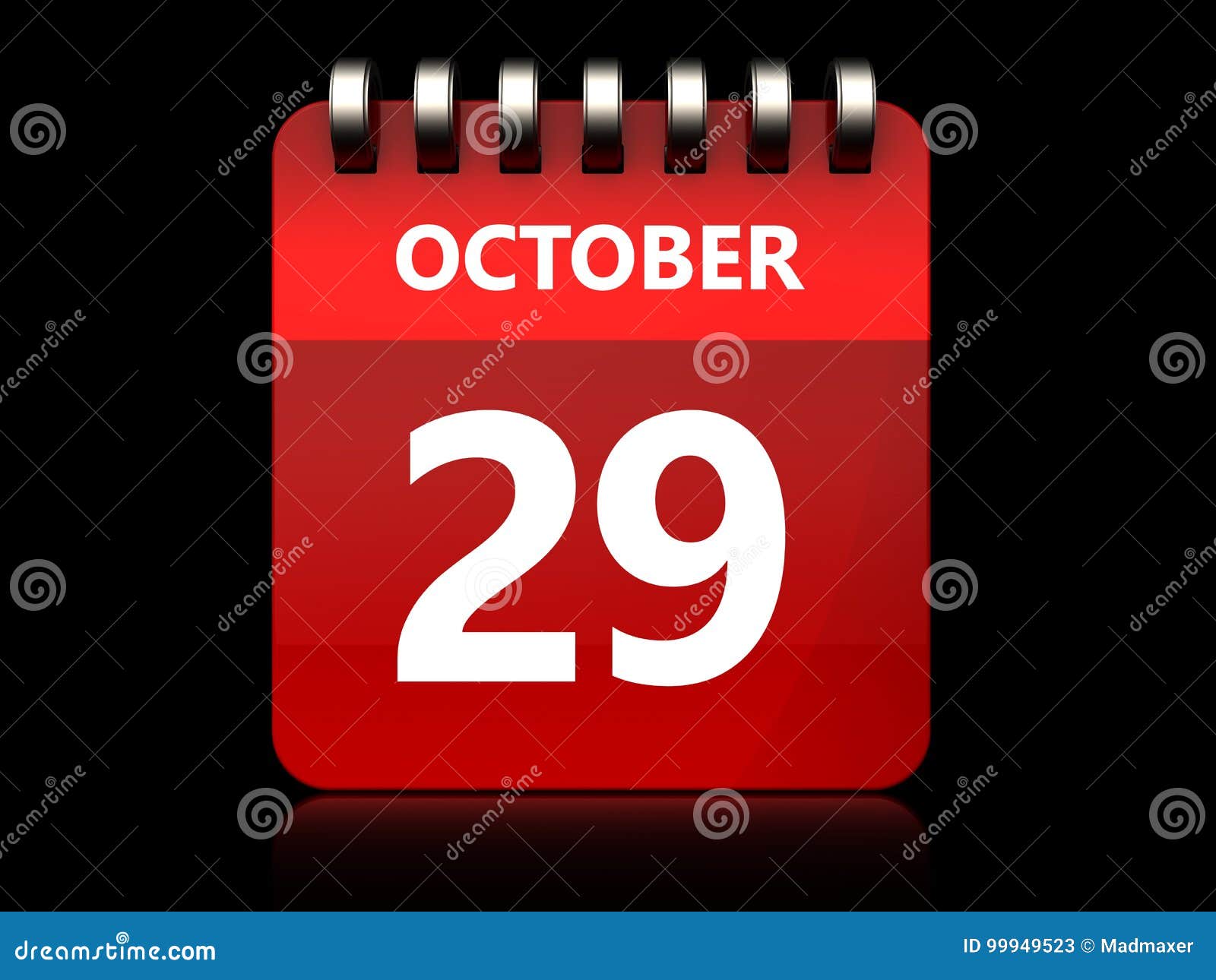 Calendario Del 29 De Octubre 3d Stock de ilustración - Ilustración de ...