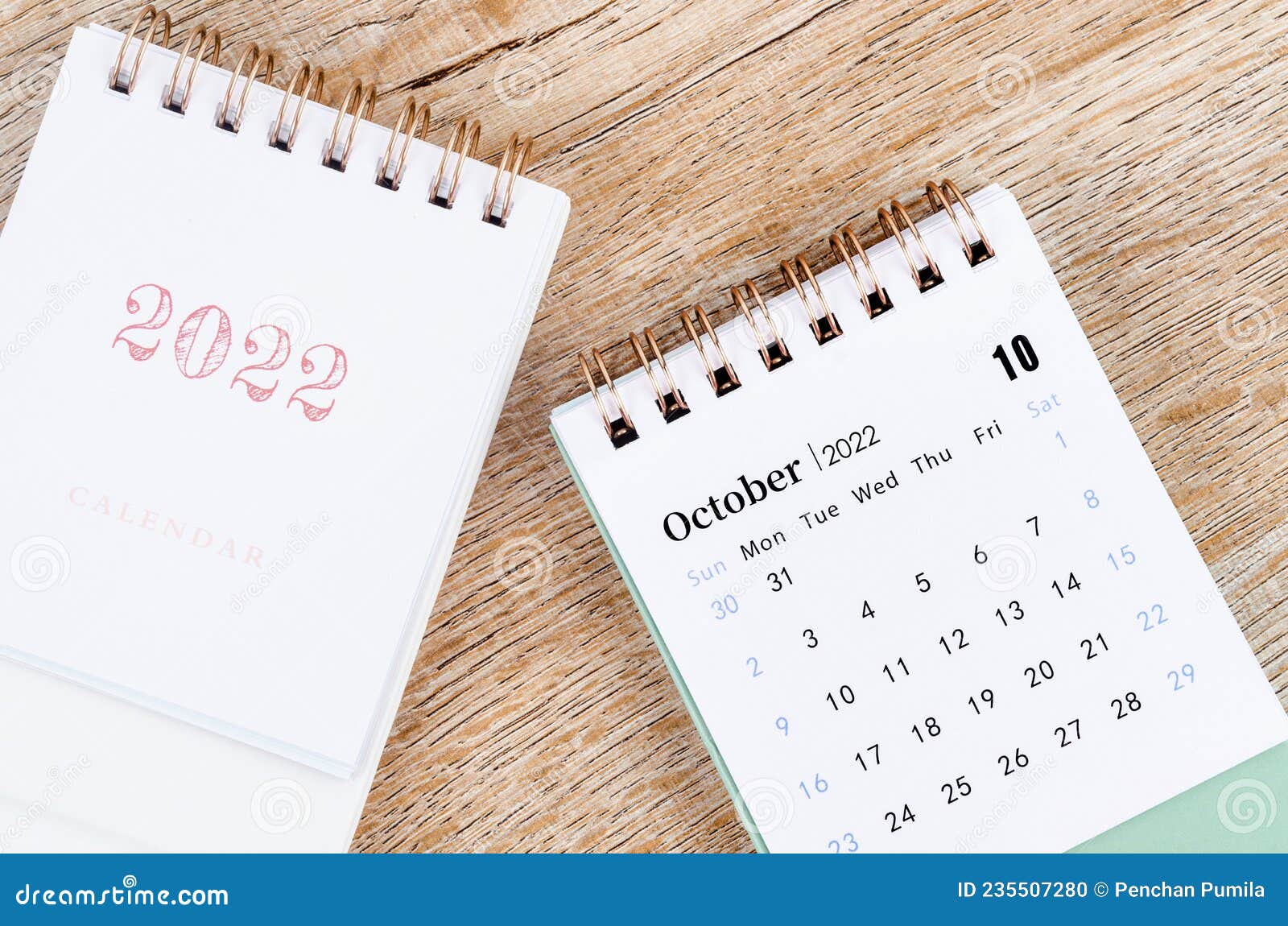 Calendario Del Escritorio De Octubre De 2022 Foto De Archivo Imagen