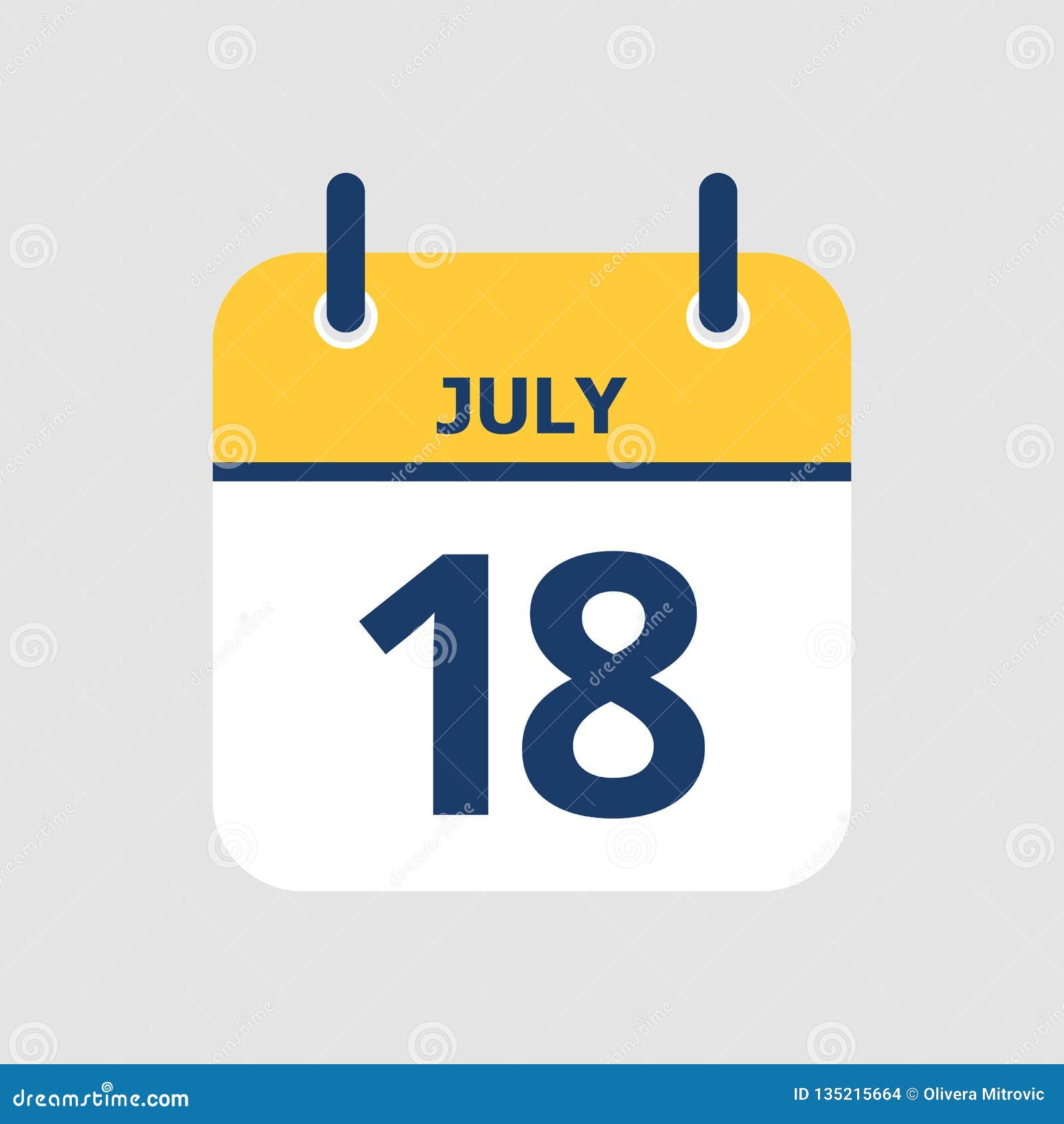 Calendario el 18 de julio ilustración del vector. Ilustración de ...