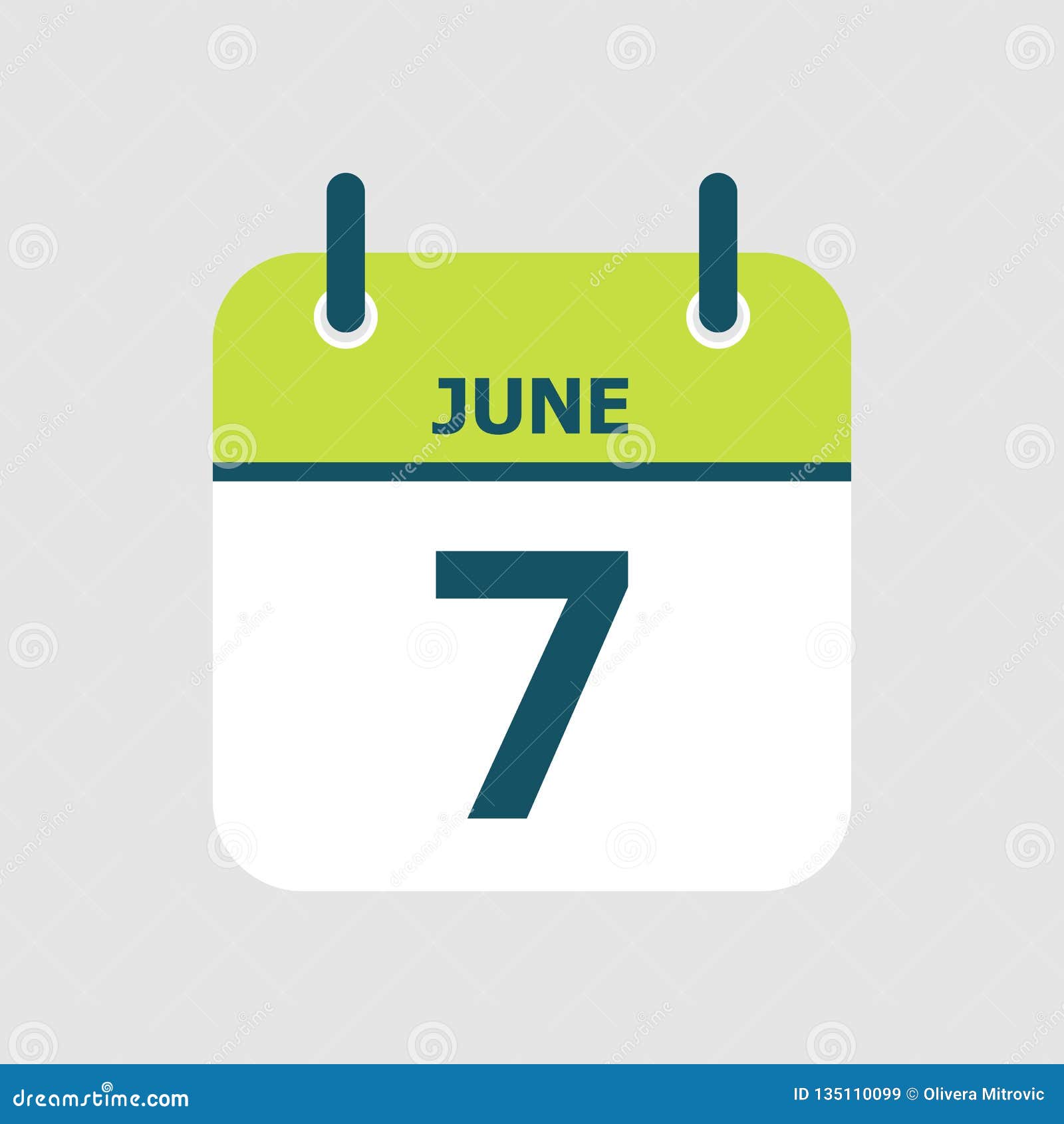 Calendario el 7 de junio ilustración del vector. Ilustración de cita ...