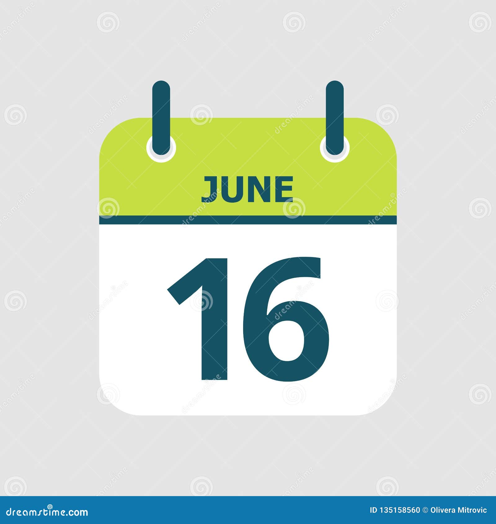 Calendario el 16 de junio ilustración del vector. Ilustración de icono ...