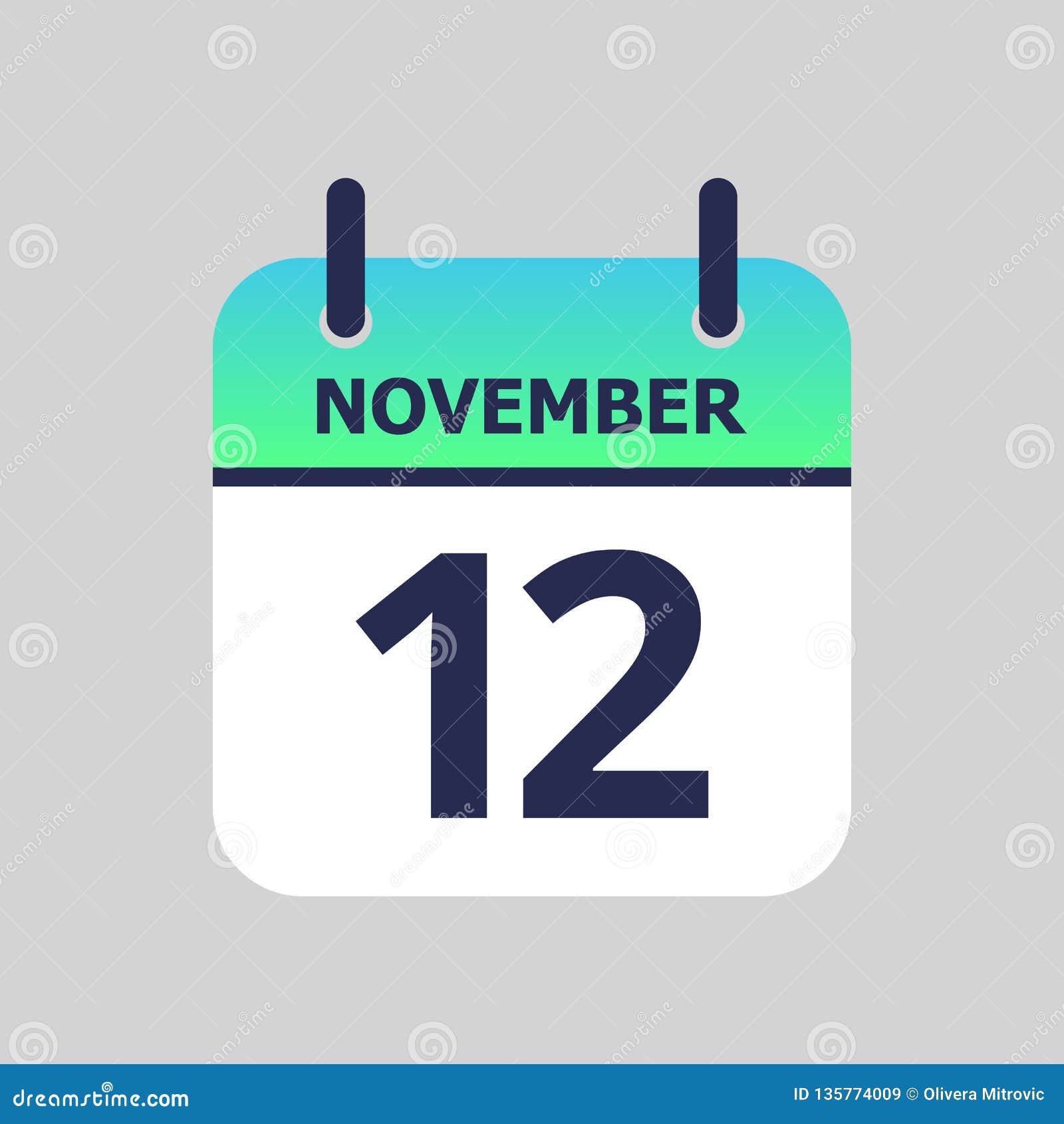 Calendario El 12 De Noviembre Ilustración del Vector - Ilustración de ...