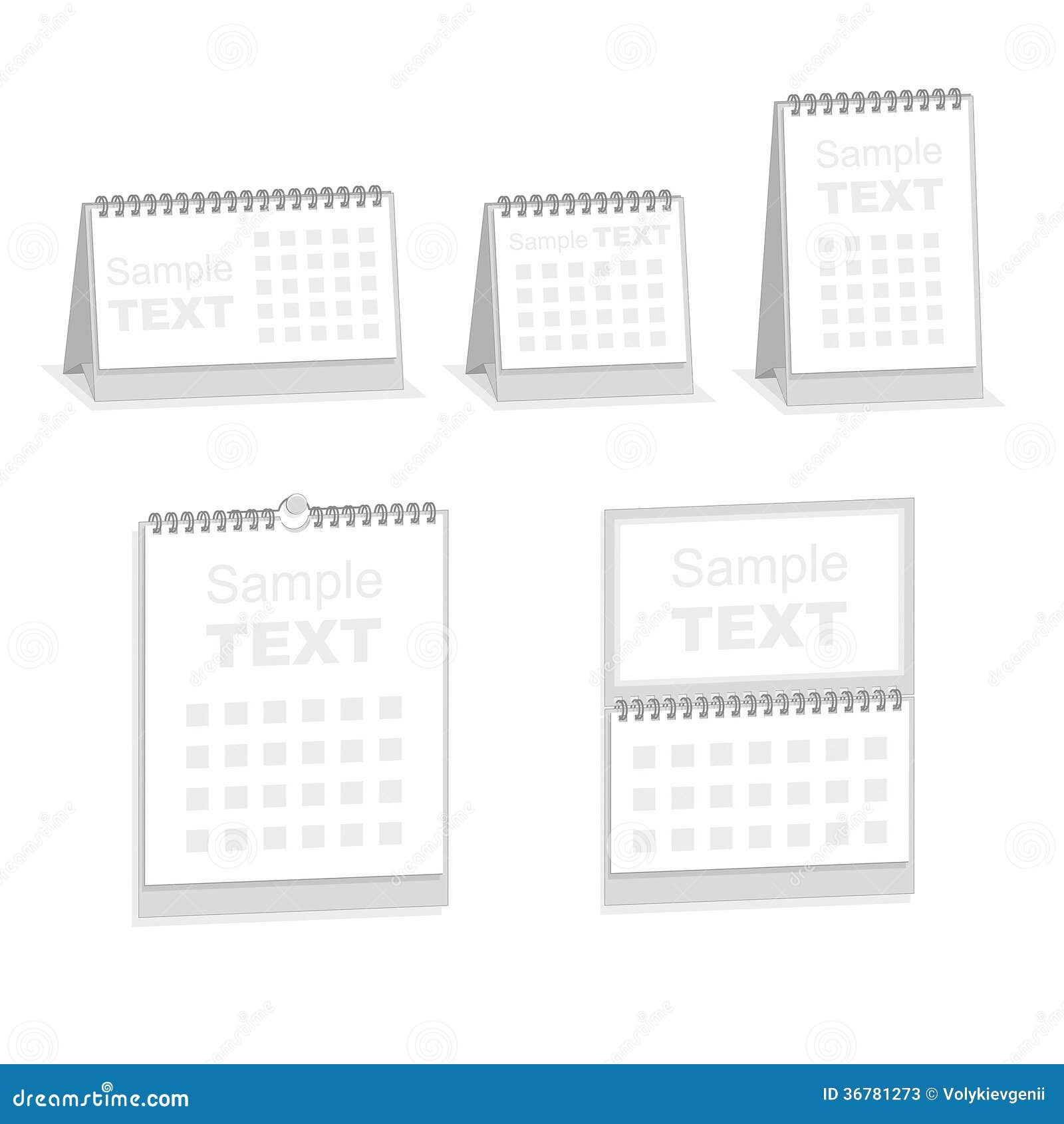 Calendario En Blanco Aislado En Blanco Ilustración del Vector ...