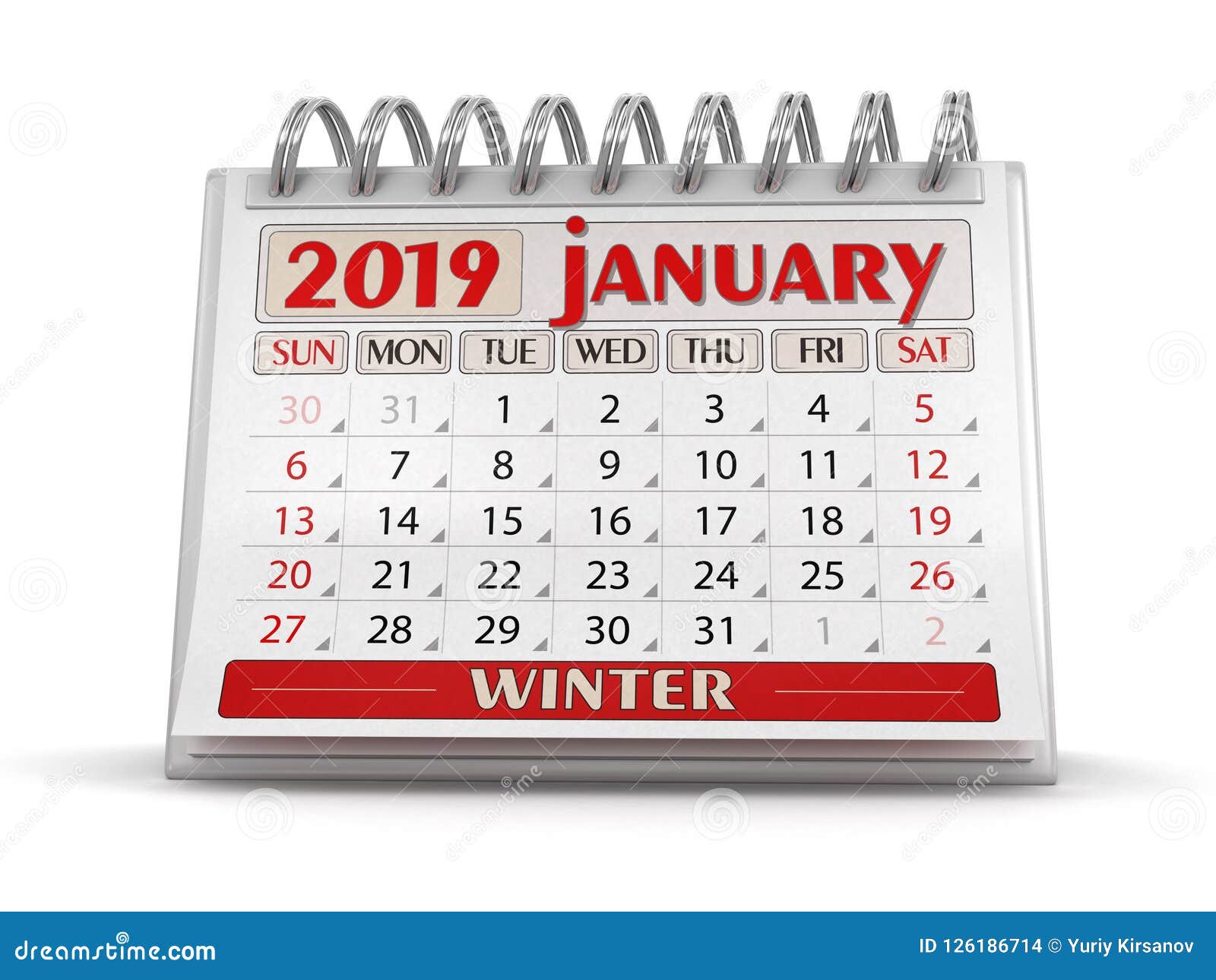 Calendario - enero de 2019 stock de ilustración. Ilustración de forma ...