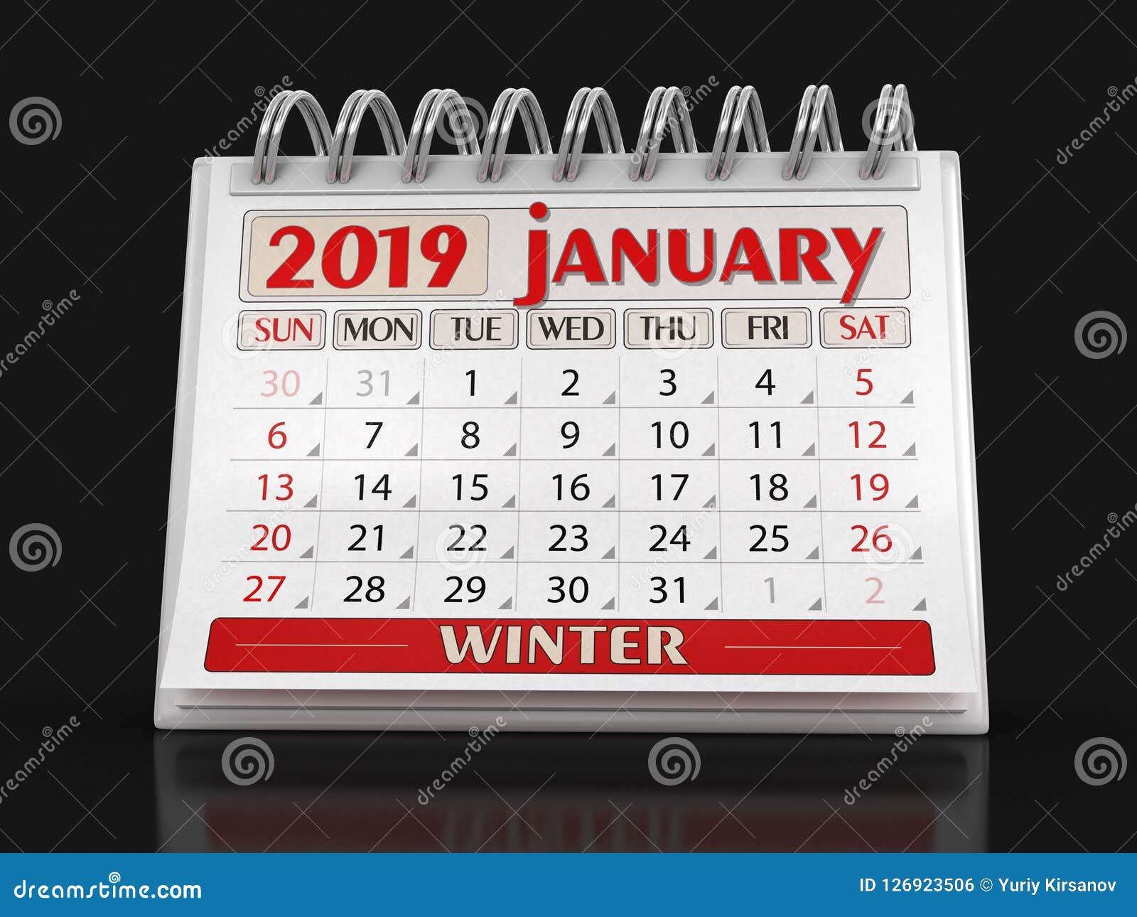 Calendario - enero de 2019 stock de ilustración. Ilustración de ...