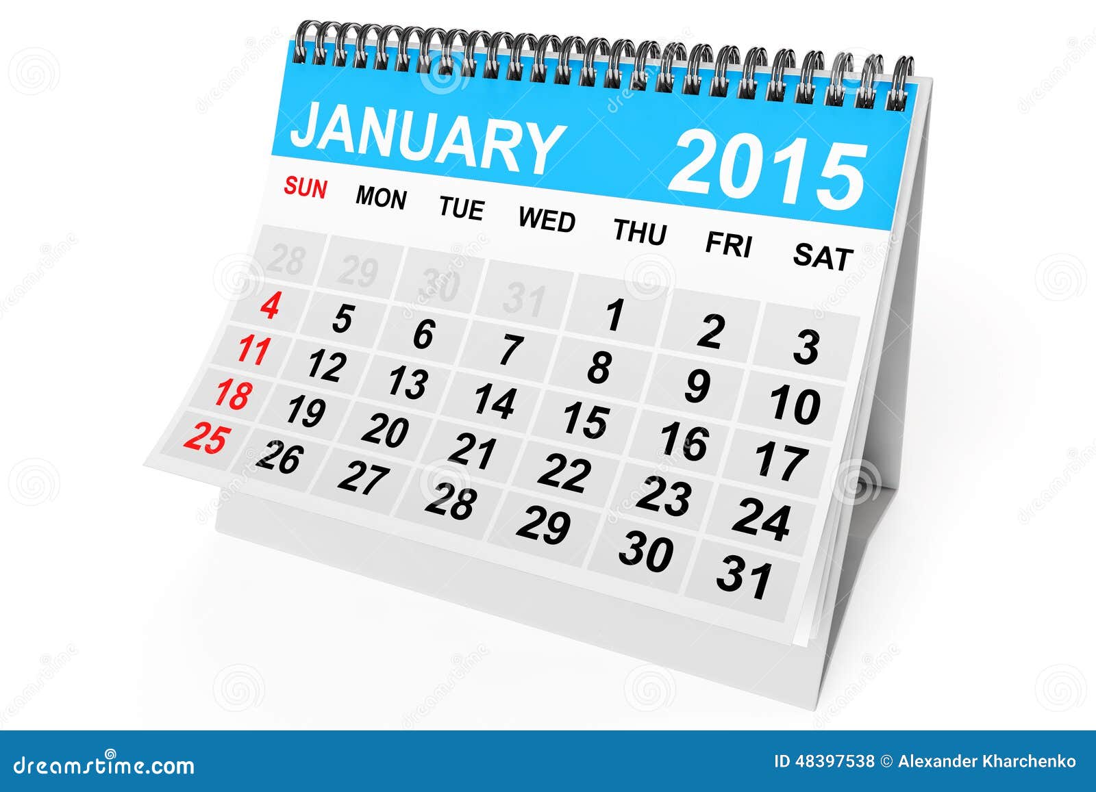 Calendario enero de 2015 stock de ilustración. Ilustración de fecha ...