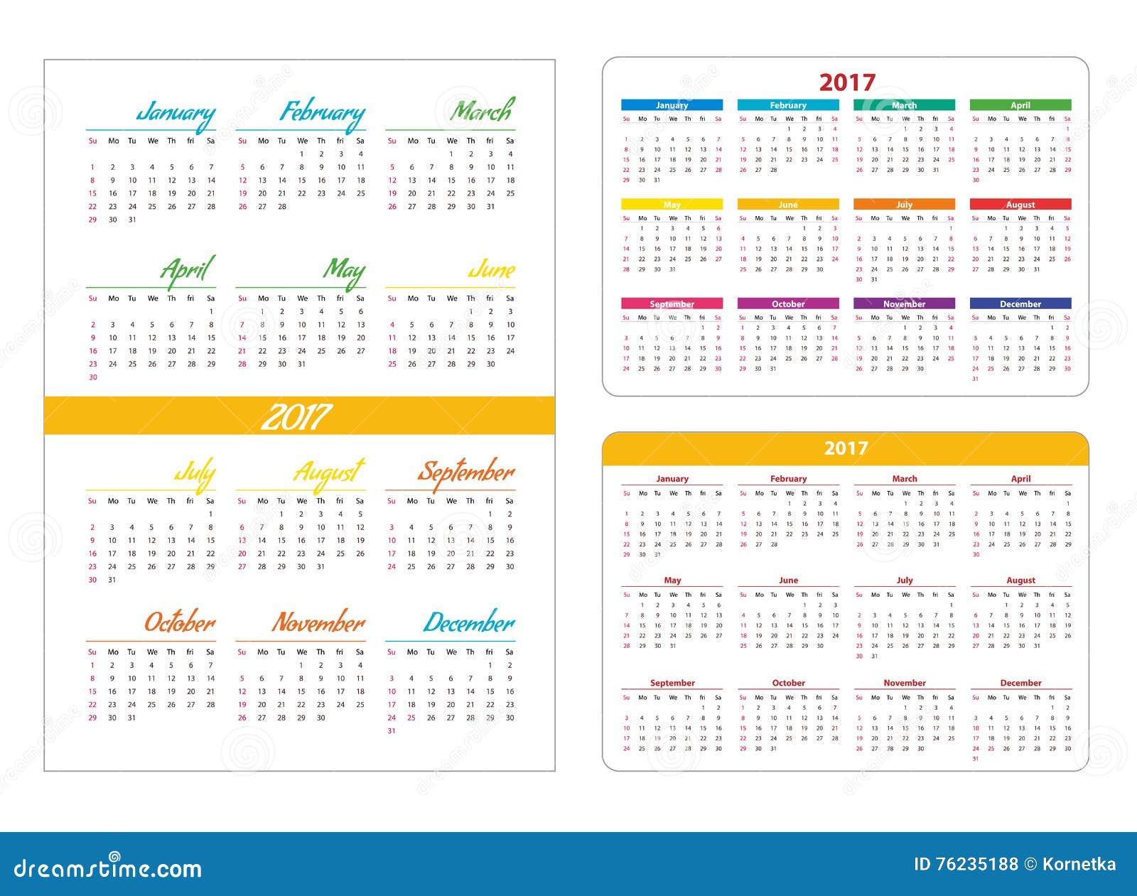 Calendario Horizontal Y Vertical Del Bolsillo Ilustración del Vector ...