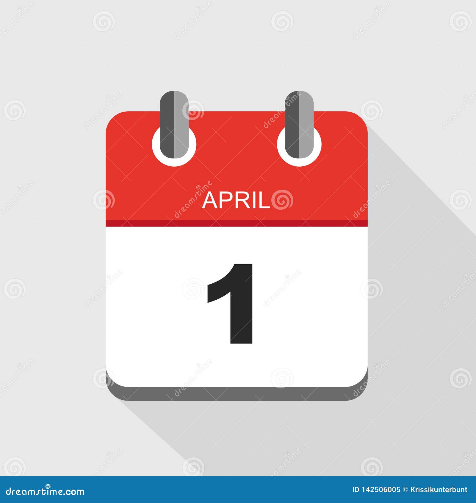 Calendario Icono 1 De Abril Rojo Ilustración del Vector - Ilustración ...