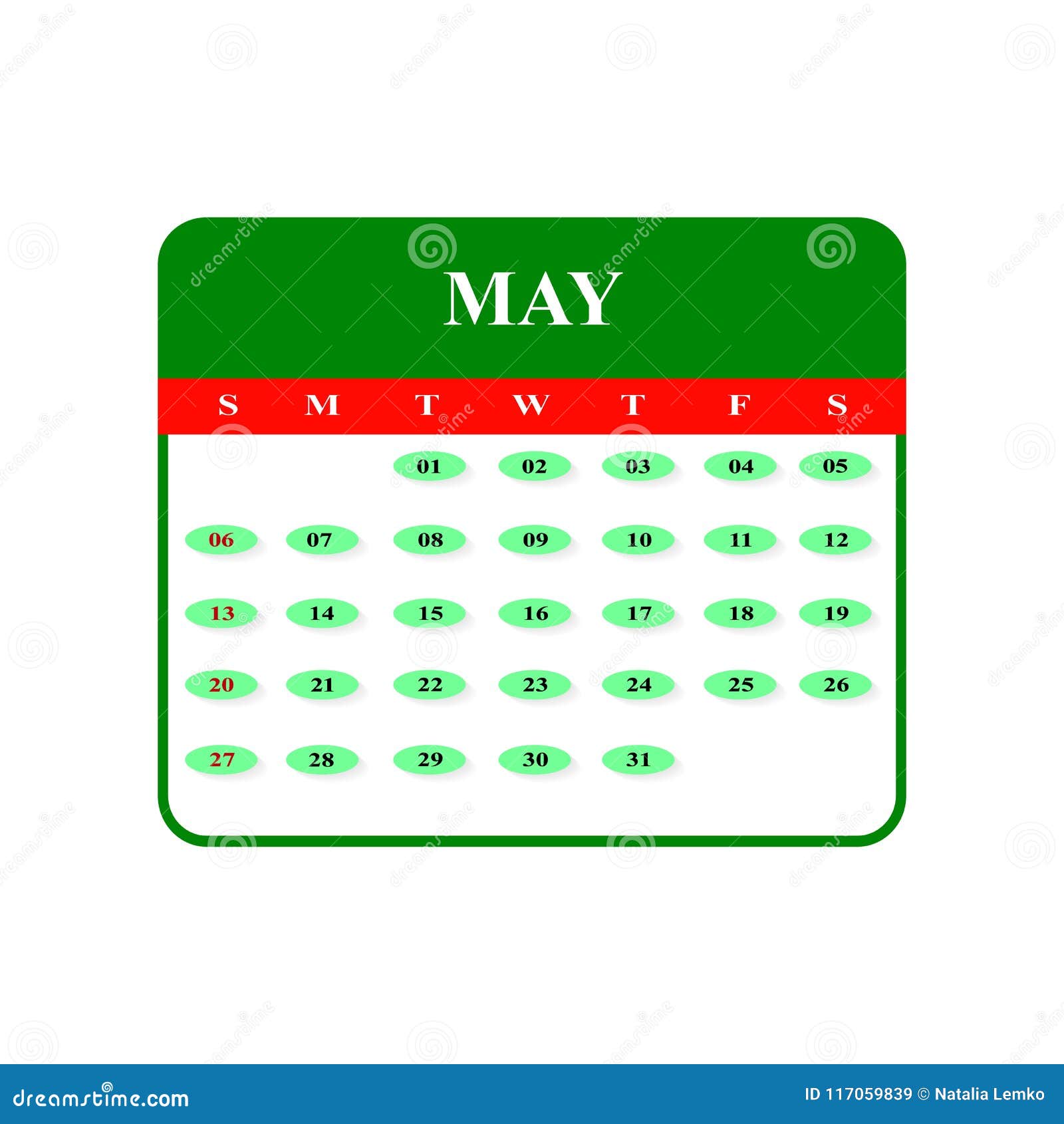 Calendario Iconos De Mayo De 2018 Ilustración del Vector - Ilustración ...