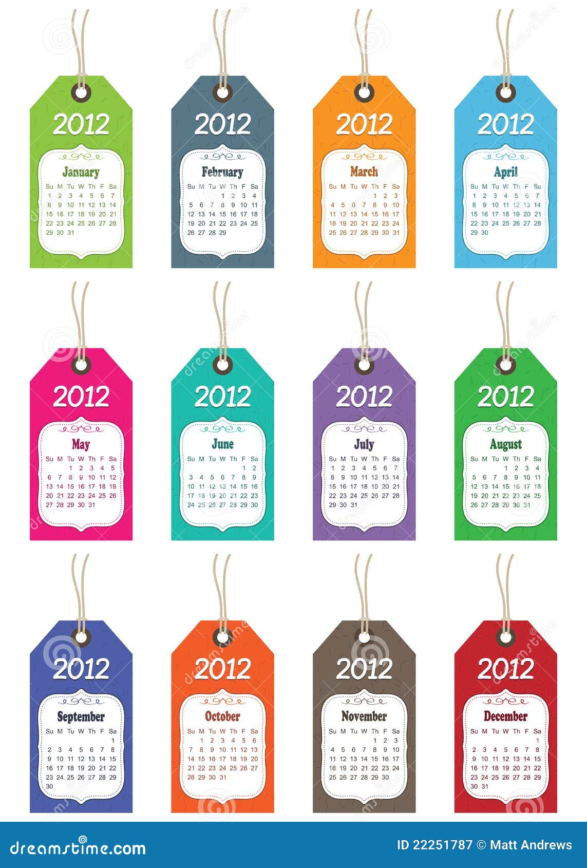 Calendario para 2012 ilustración del vector. Ilustración de nuevo ...