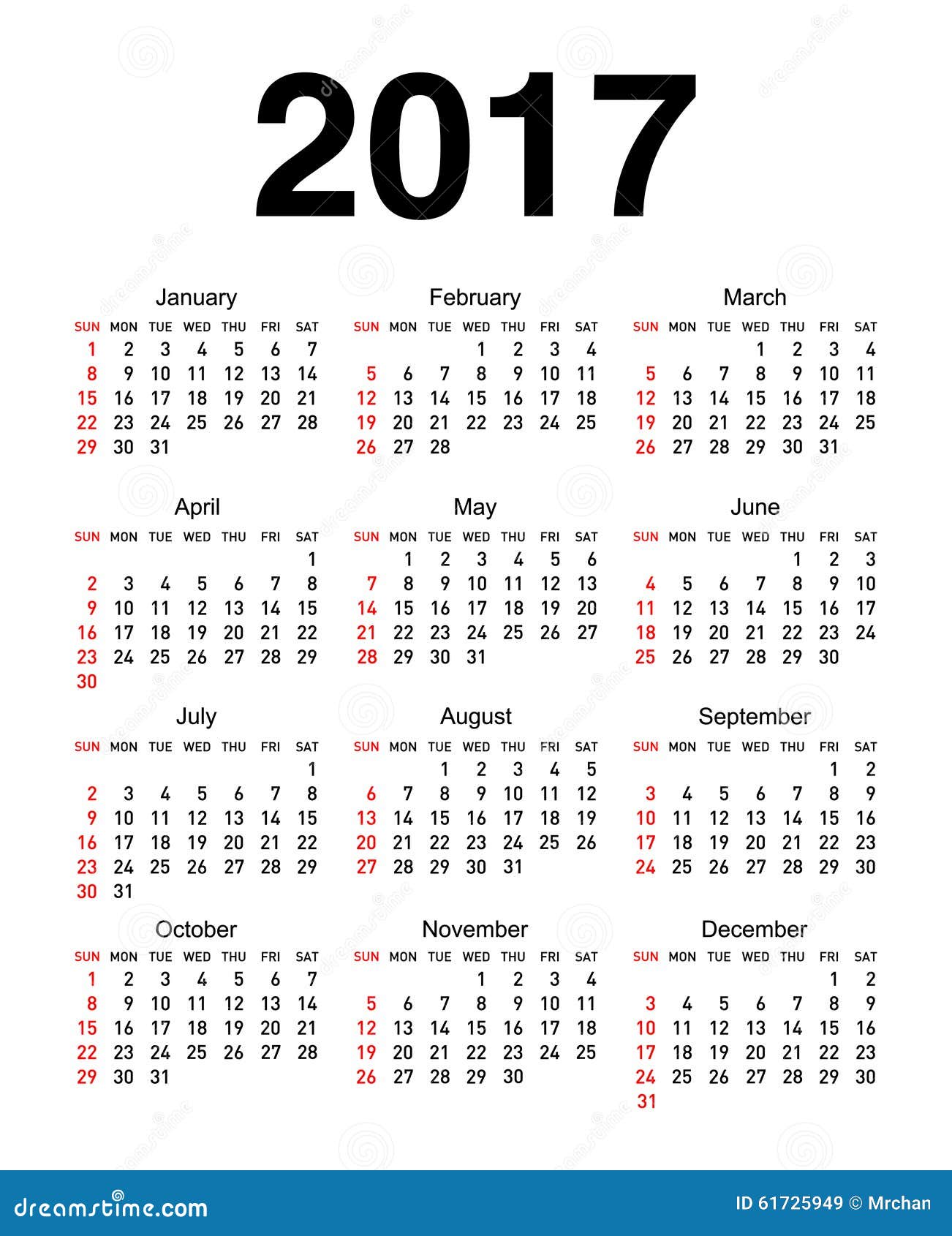 Calendario para 2017 ilustración del vector. Ilustración de salto ...