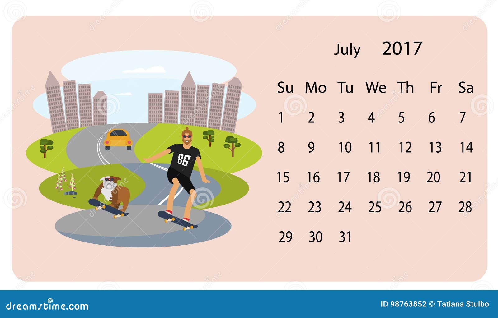 Calendario 2018 para julio ilustración del vector. Ilustración de ...