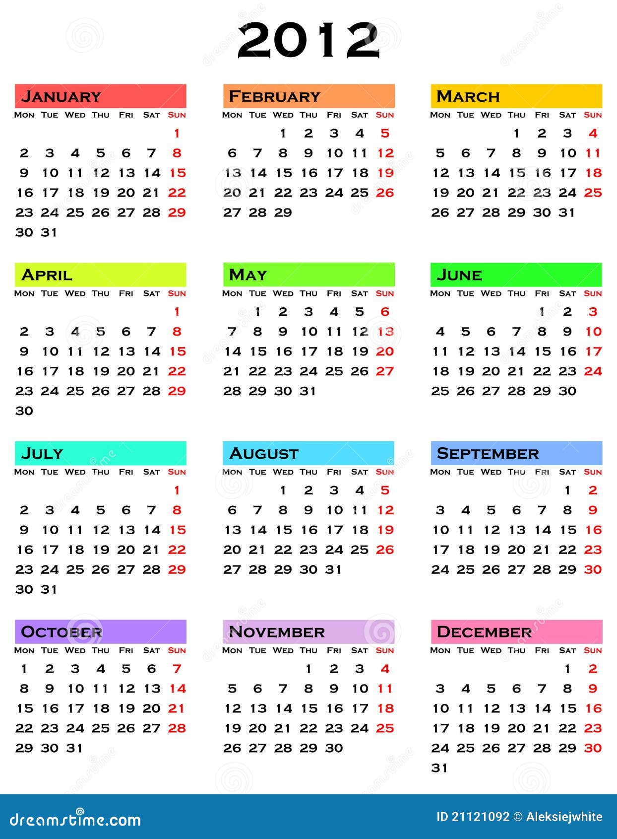 Calendario por 2012 años stock de ilustración. Ilustración de ...