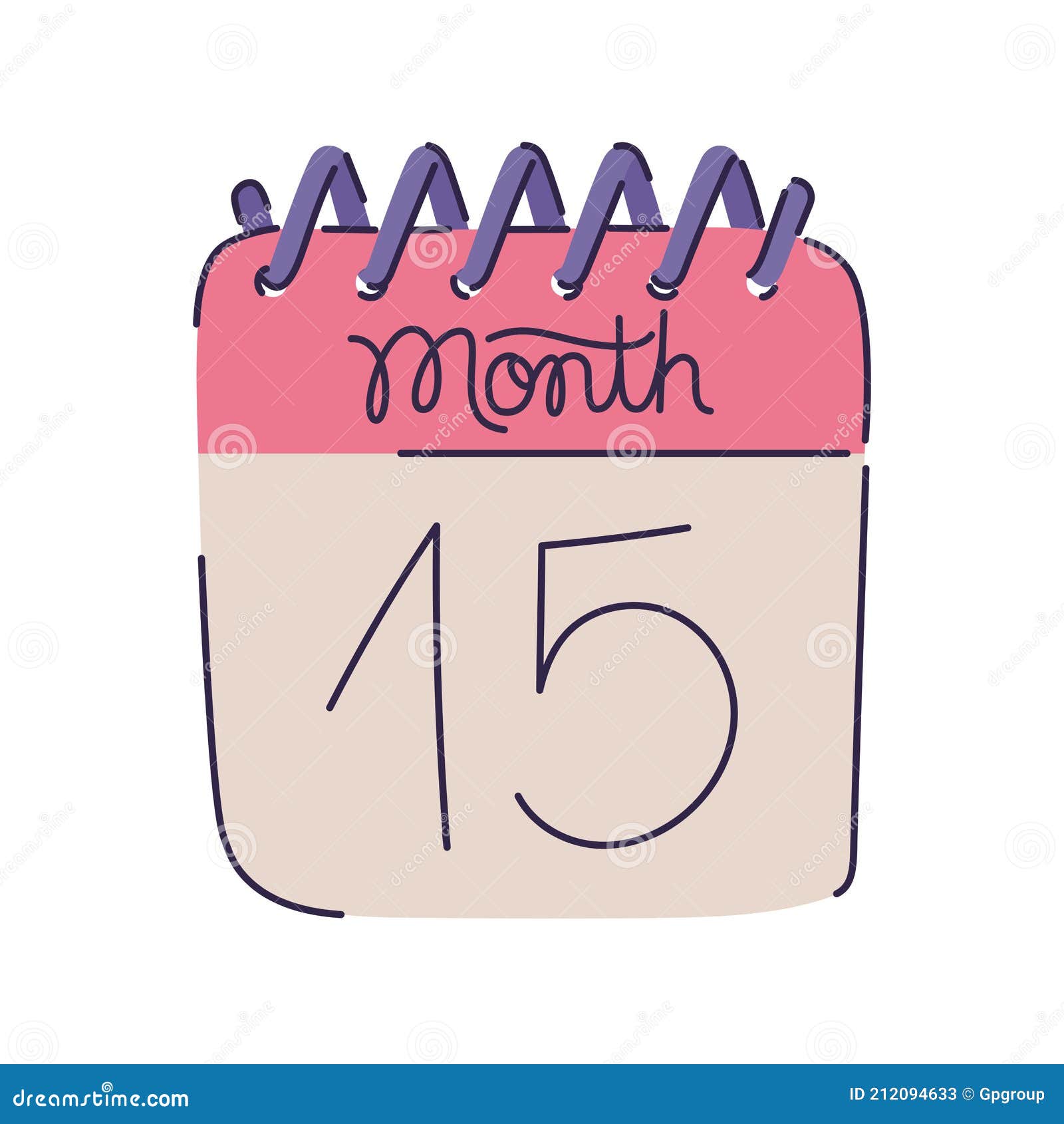 Calendario rosa aislado ilustración del vector. Ilustración de vector ...