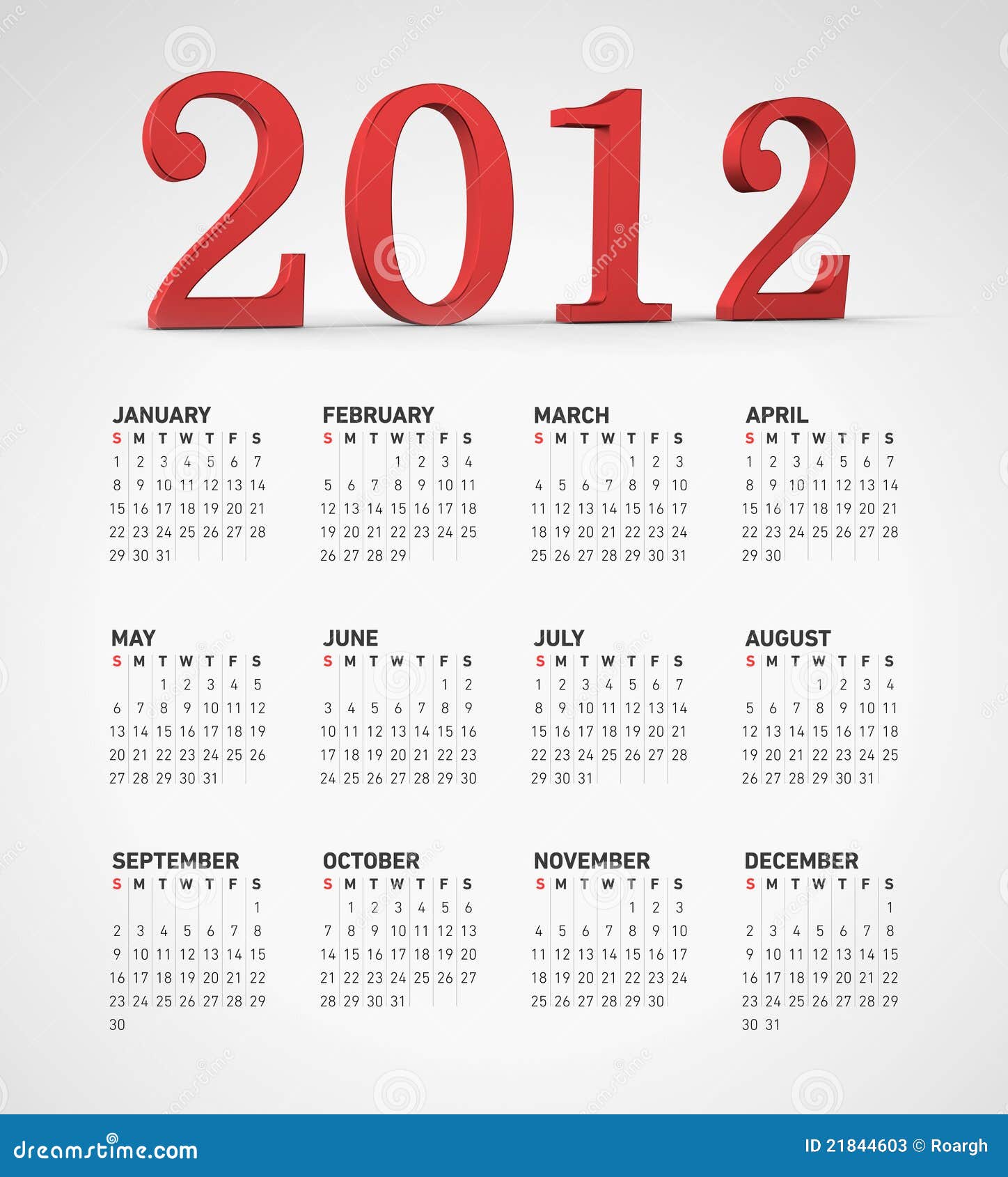 Calendario simple 2012 stock de ilustración. Ilustración de calendario ...