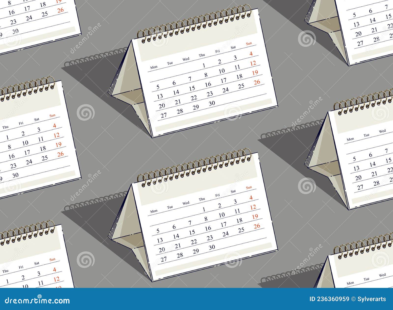 Calendars Seamless Background, Backdrop for Website. Stock Vector ...