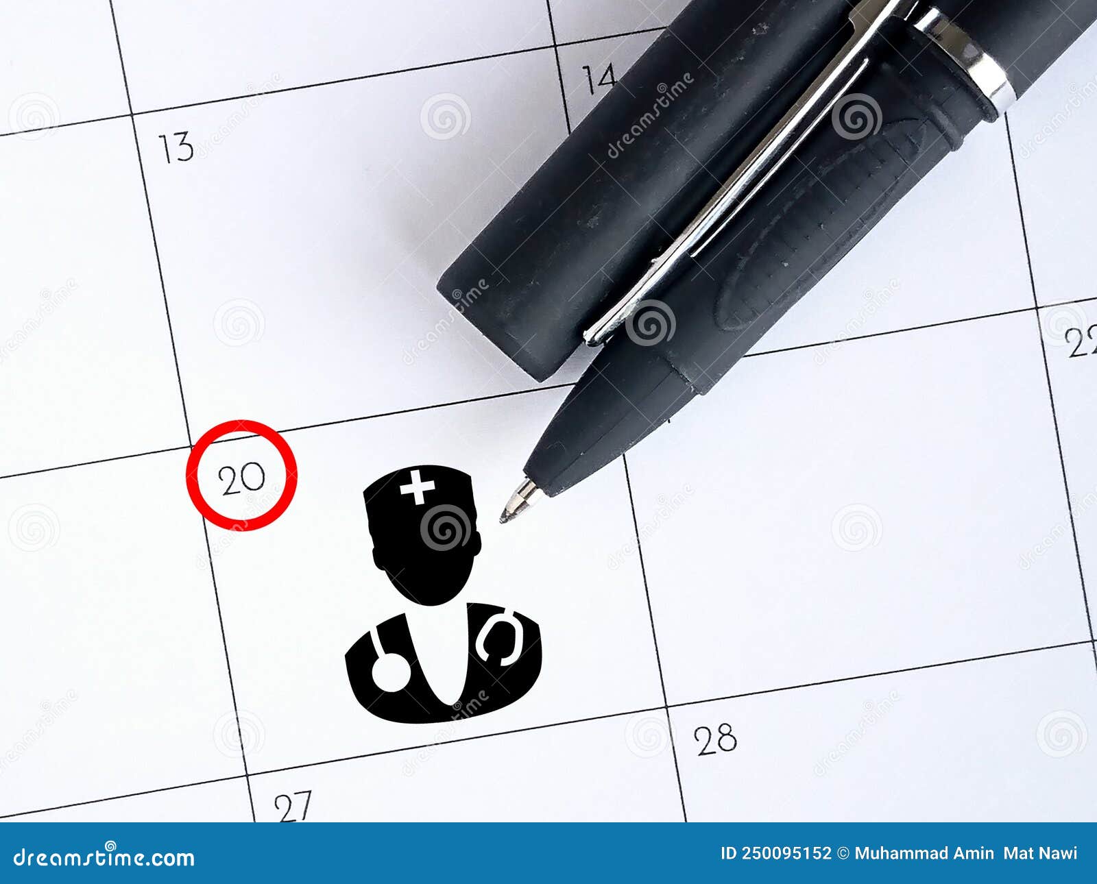 Calender with Date Highlight for Doctor Appointment. Stock Photo ...