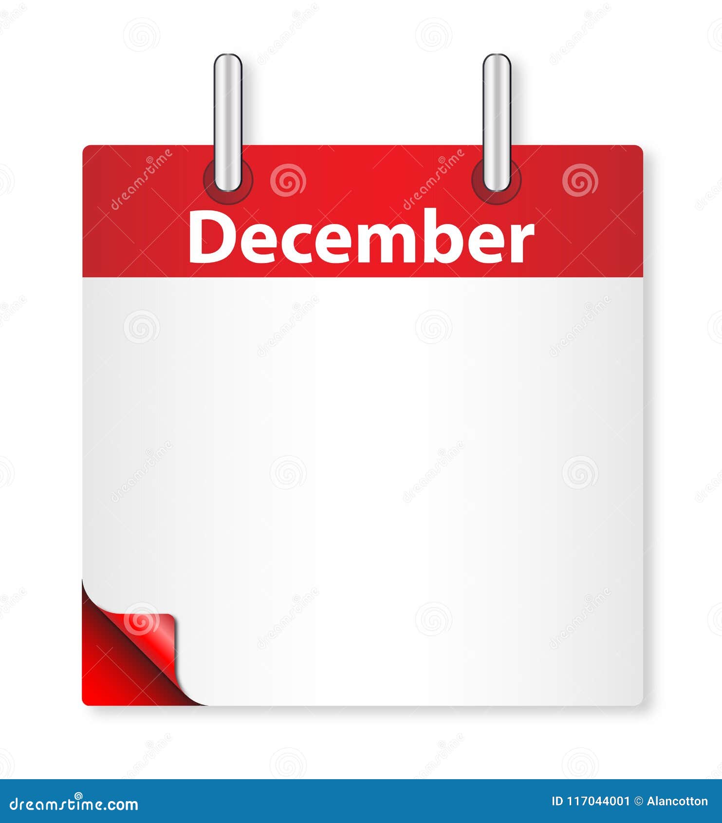 Blank December Date Over White Stock Vector - Illustration of white ...