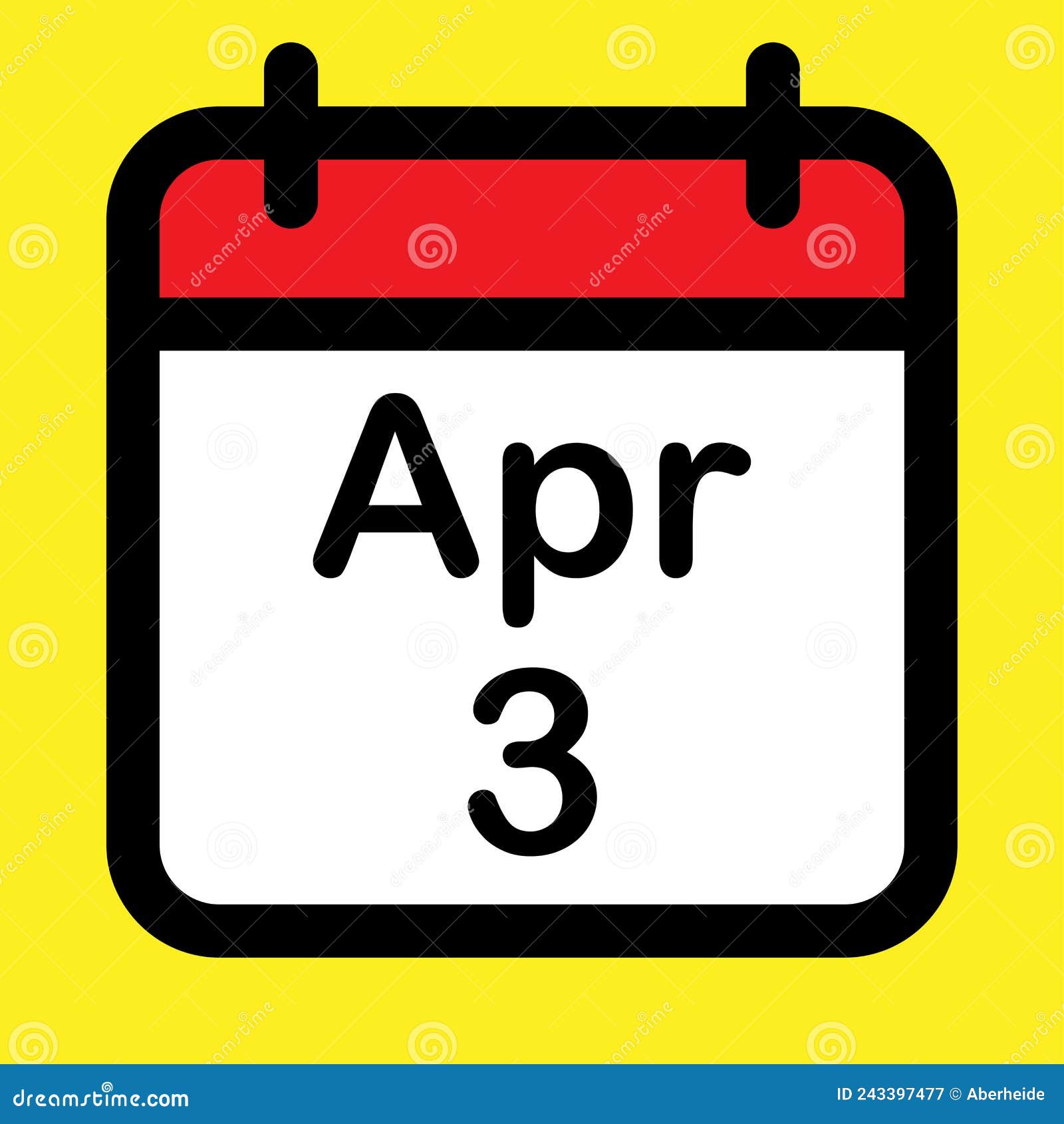 Calender icon third April stock vector. Illustration of calendar ...