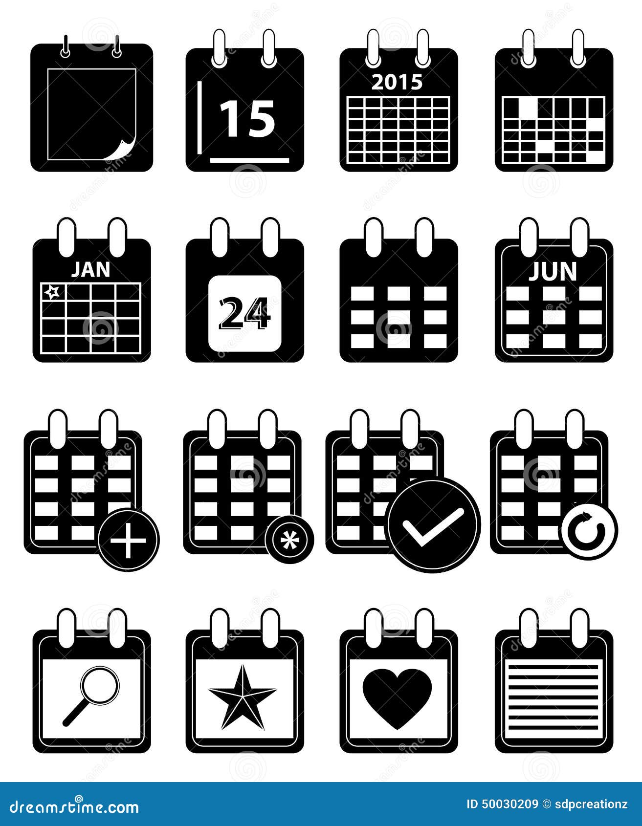 Calender icons set stock vector. Illustration of shape - 50030209