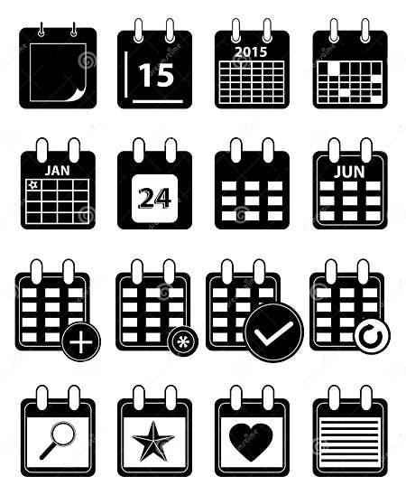 Calender icons set stock vector. Illustration of shape - 50030209