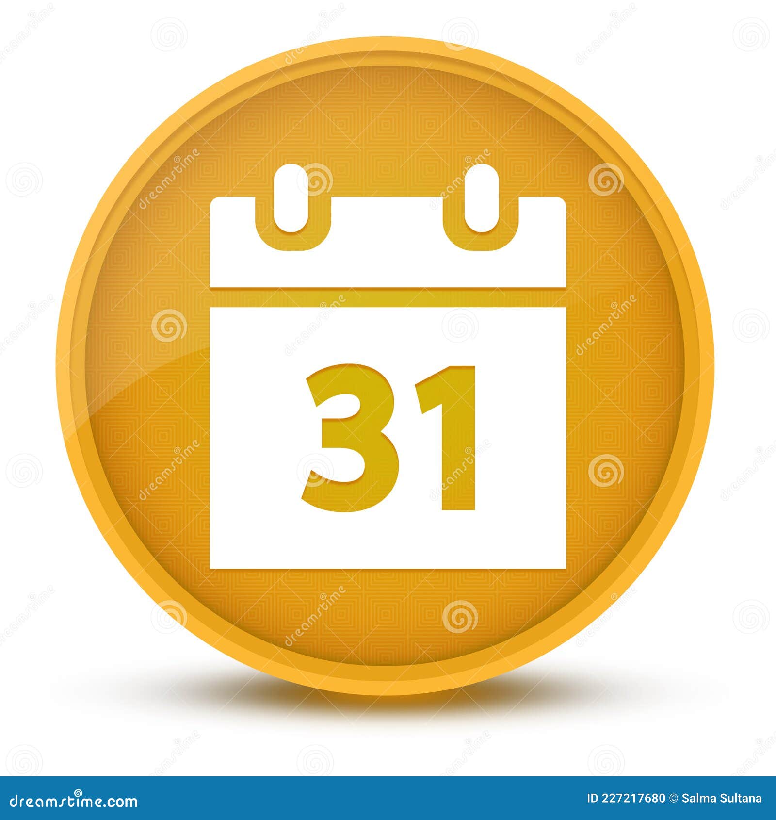 Calender Luxurious Glossy Yellow Round Button Abstract Stock ...