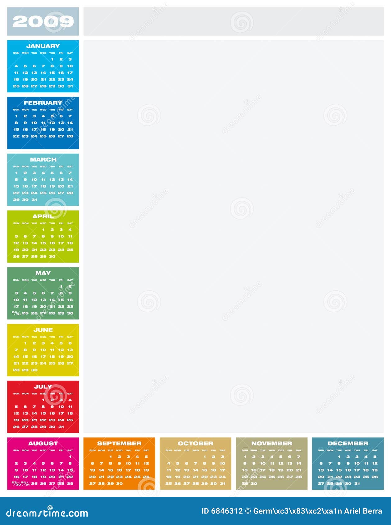 Calendrier 2009. illustration de vecteur. Illustration du illustration ...