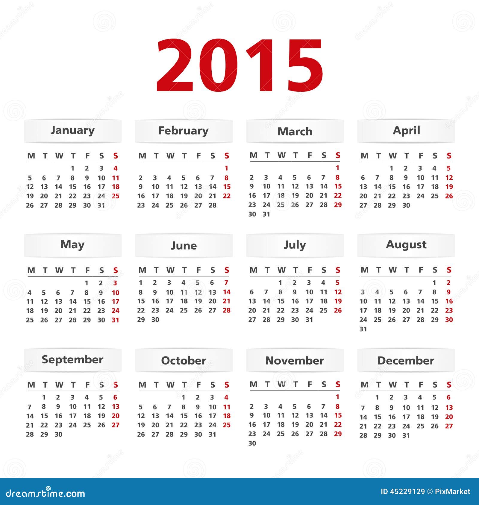 Calendrier 2015 illustration de vecteur. Illustration du juin - 45229129