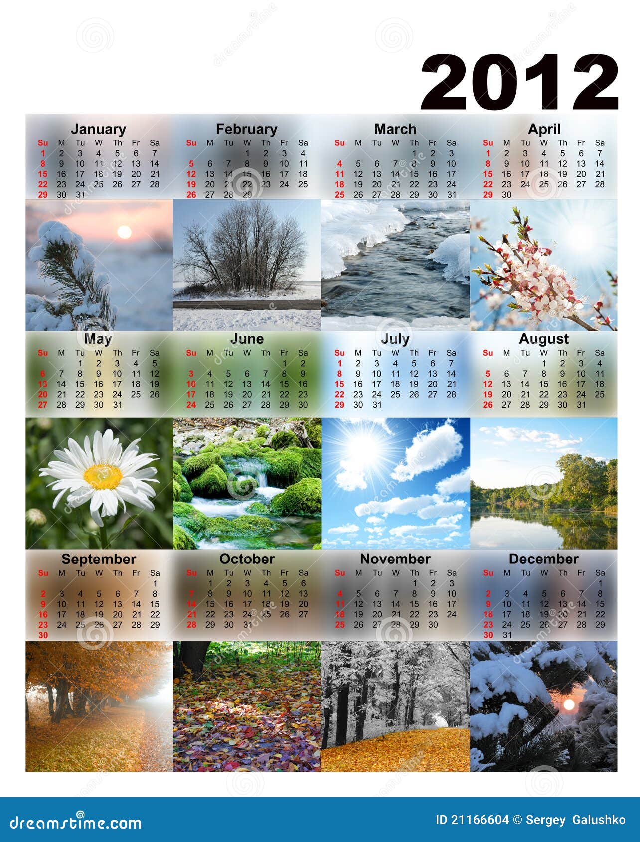 Calendrier Avec Des Saisons De Photos Illustration Stock - Illustration ...