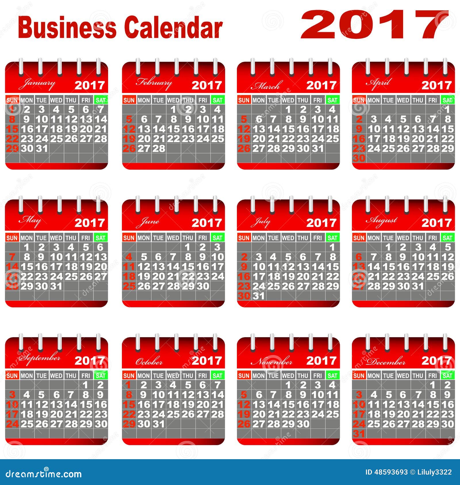 Calendrier 2017 d'affaires illustration de vecteur. Illustration du ...