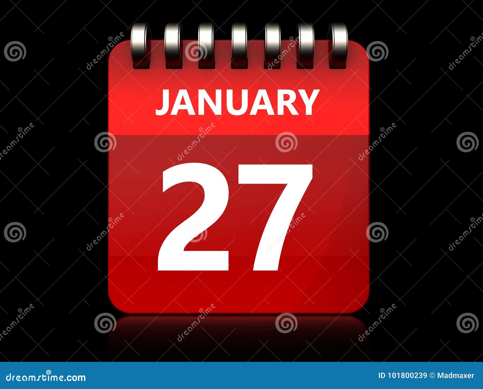 Calendrier Du 27 Janvier 3d Illustration Stock - Illustration du cahier ...