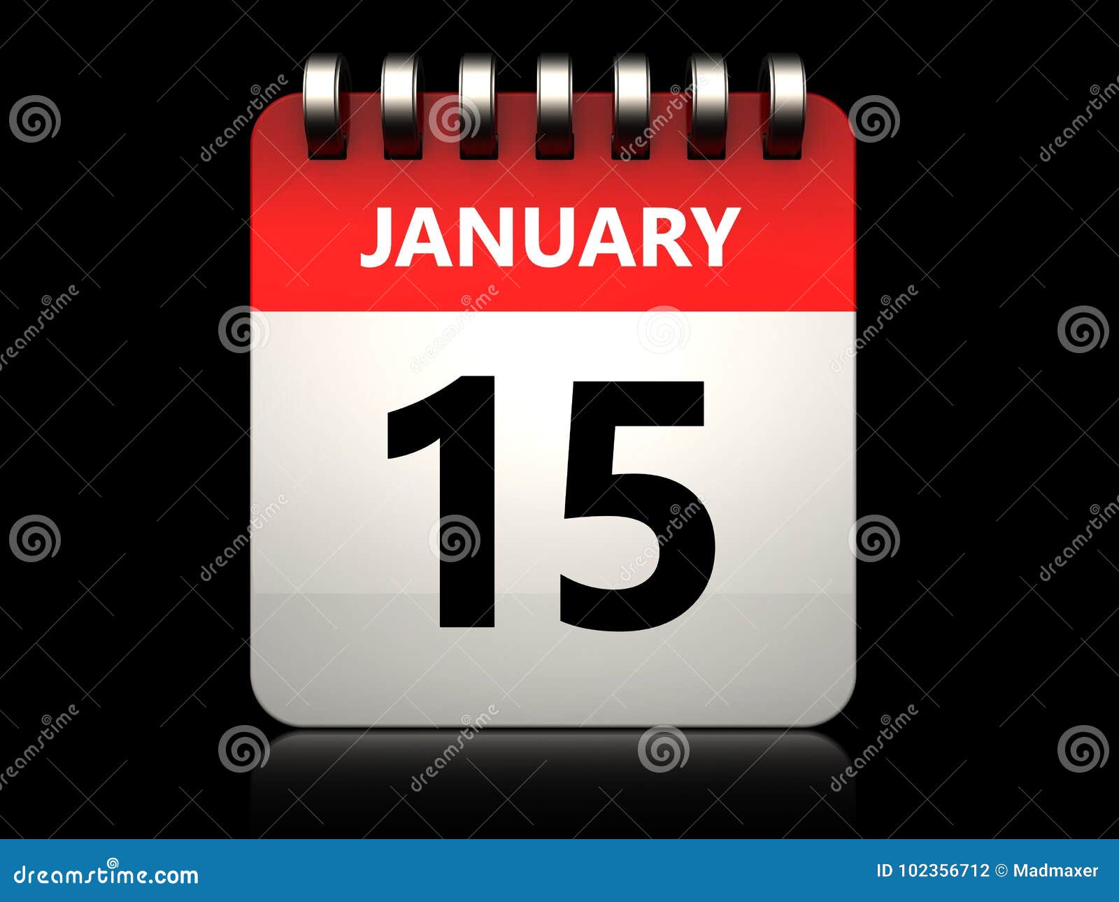 Calendrier Du 15 Janvier 3d Illustration Stock - Illustration du ...