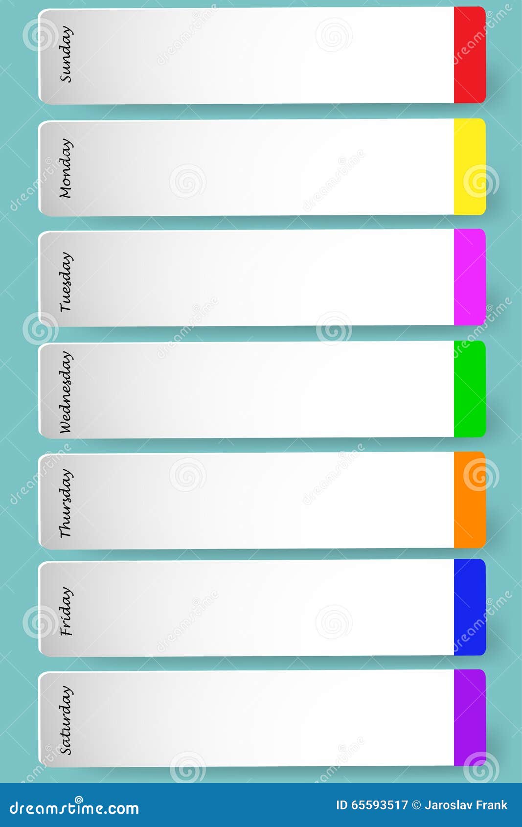 Calendrier Hebdomadaire Pour Des Notes Illustration de Vecteur ...