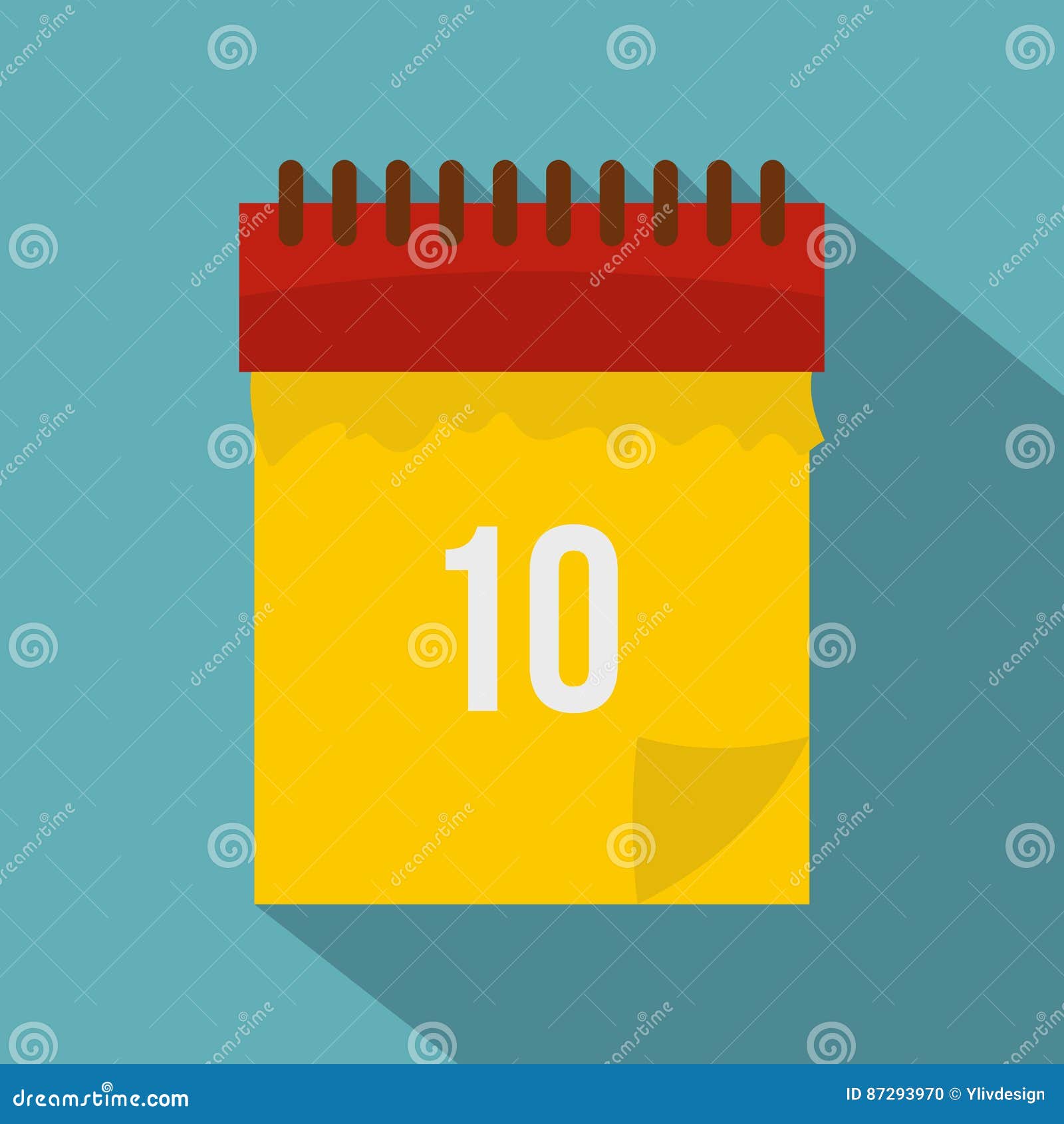 Calendrier Jaune Avec L'icône De 10 Dates, Style Plat Illustration de ...