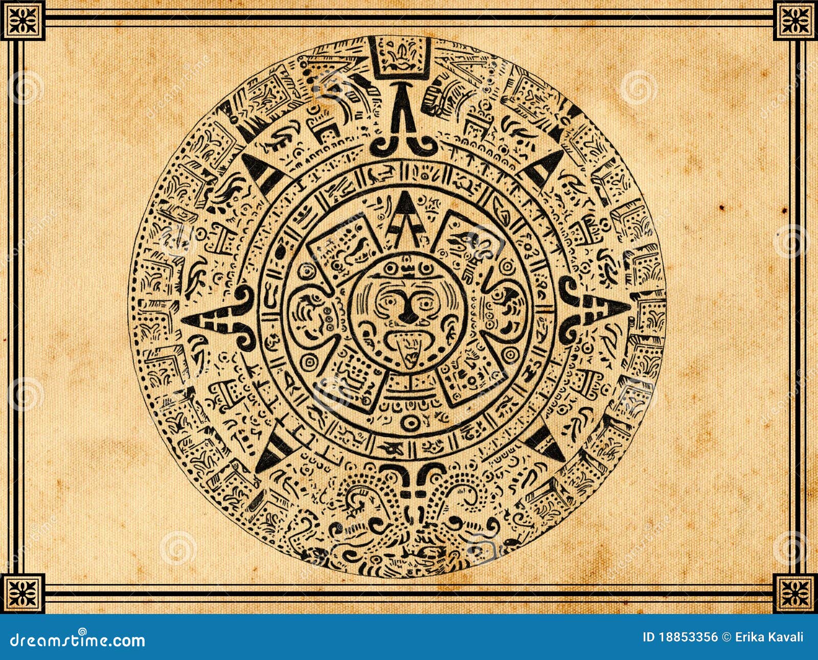 Calendrier maya photo stock. Image du almanach, mythologie - 18853356