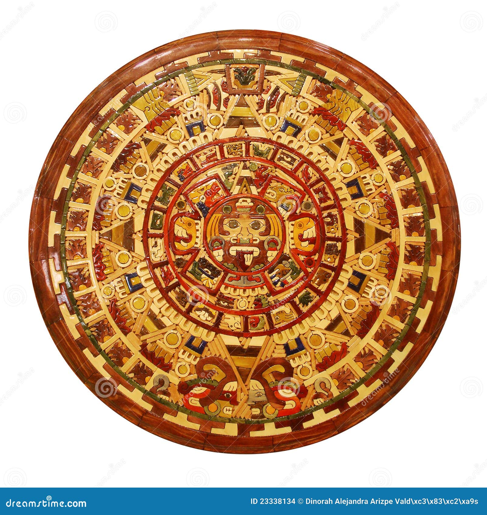 Calendrier maya photo stock. Image du wooden, aztèque - 23338134