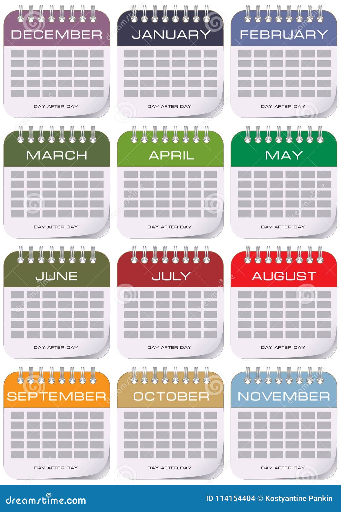 Calendrier Pour Chaque Mois Illustration de Vecteur - Illustration du ...