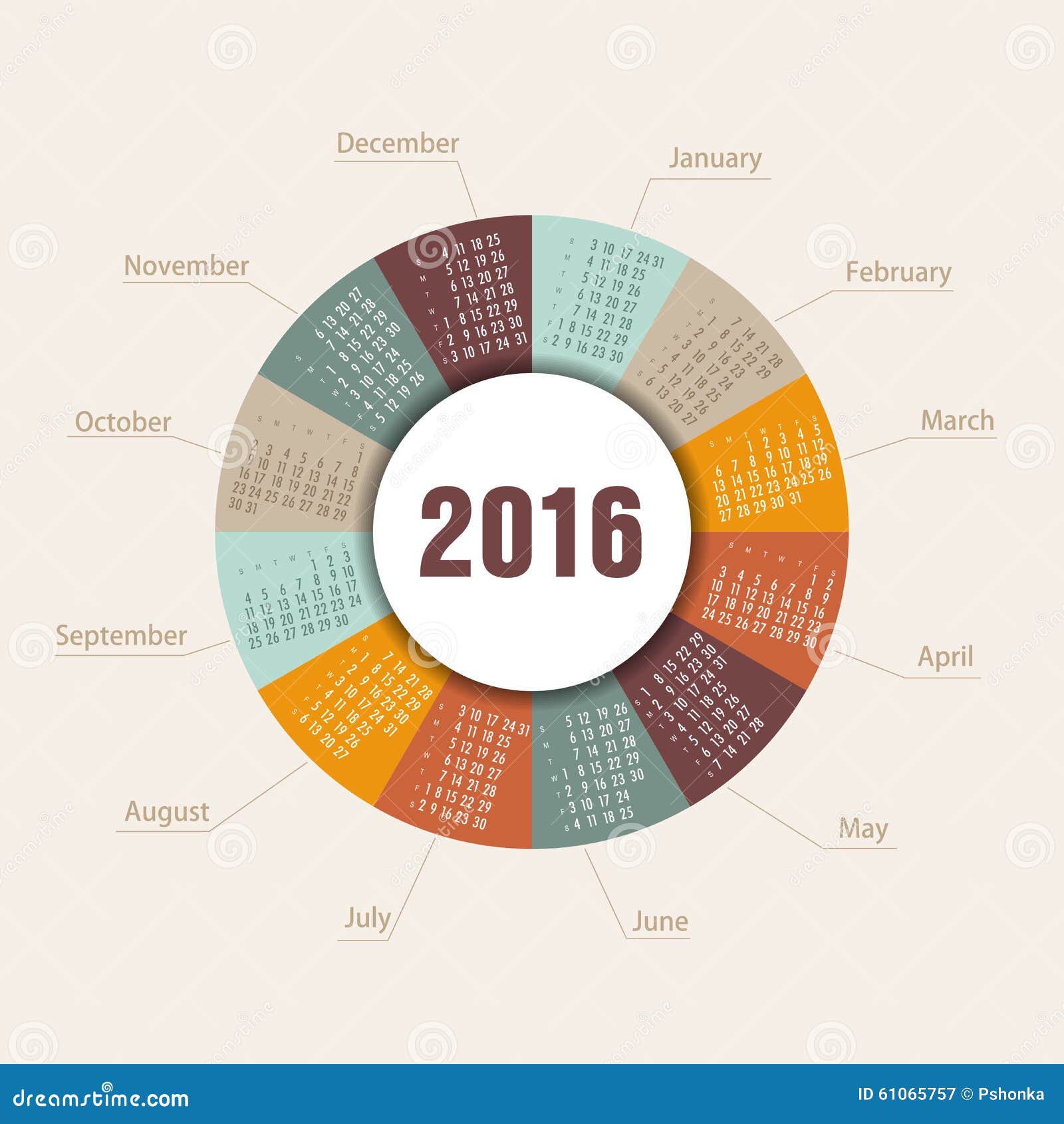 Calendrier Pour La Forme 2016 Ronde La Semaine Commence Dimanche ...