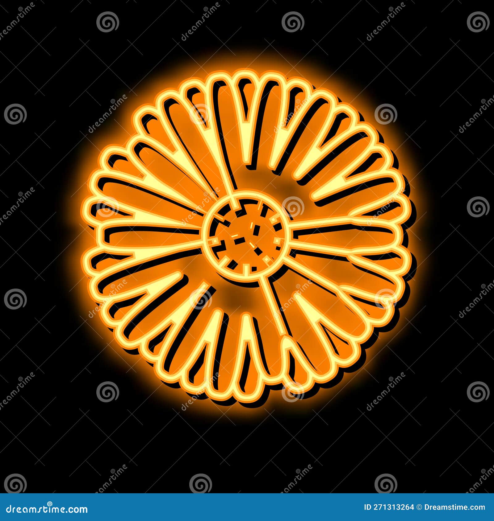 Calendula Flower Bud Neon Glow Icon Illustration Stock Vector ...